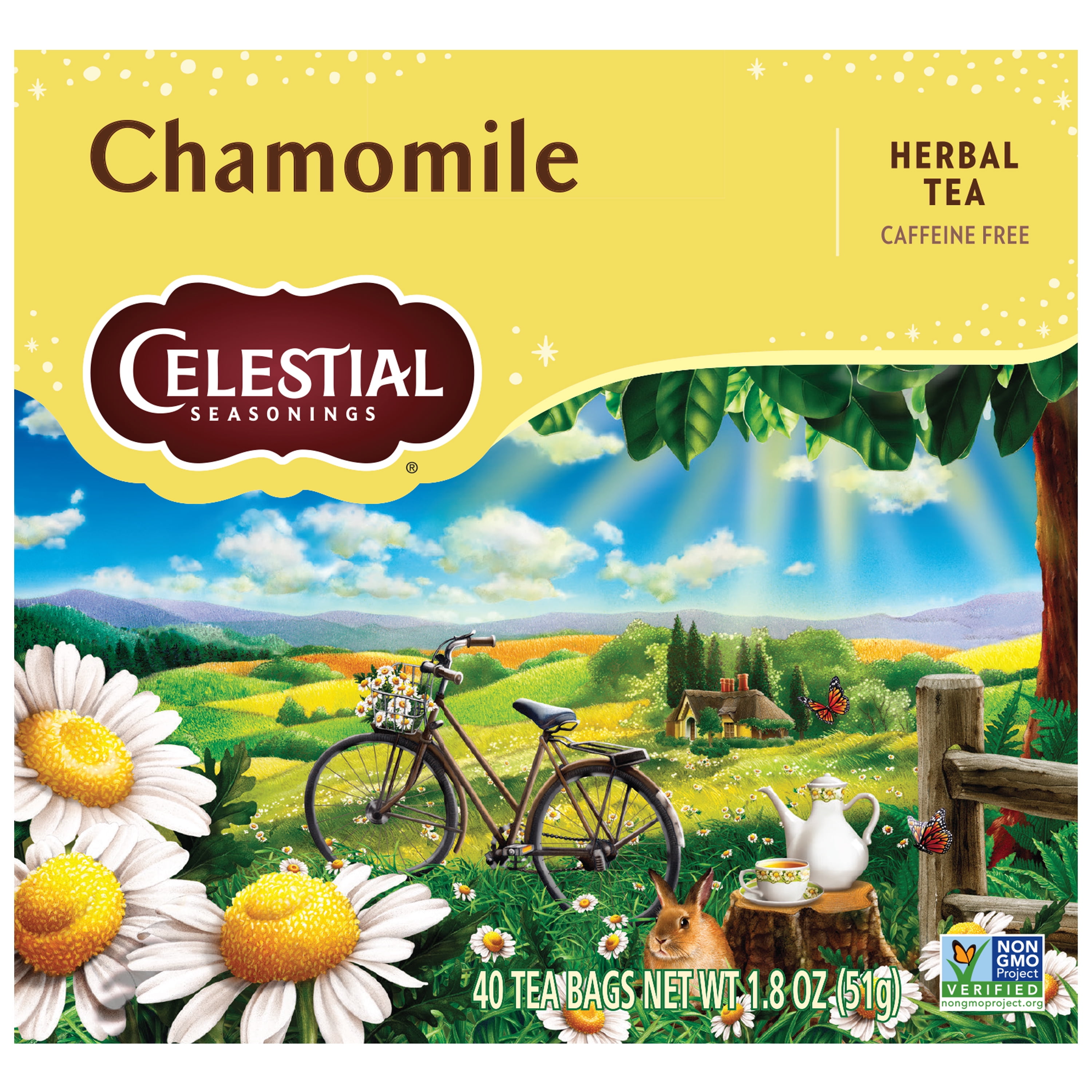 Celestial Seasonings Chamomile Caffeine-Free Herbal Tea Bags (40 Count ...