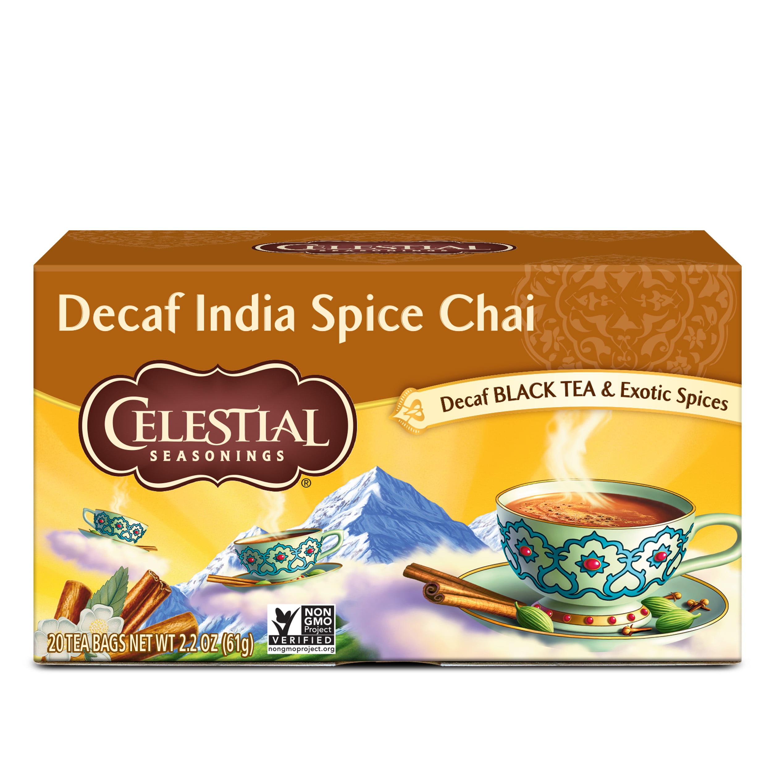 Celestial Seasonings Decaf India Spice Chai Black Tea Bags, 20 Count ...