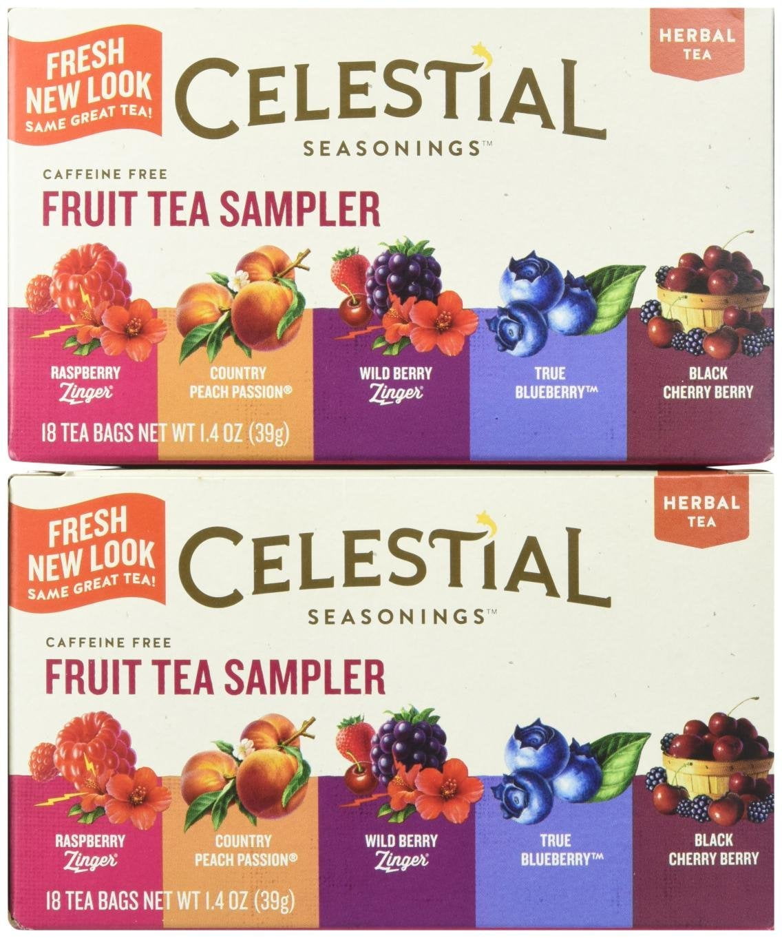 Celestial Seasonings Fruit Tea Sampler Tea Bags, 18 ct, 2 pk - Walmart.com