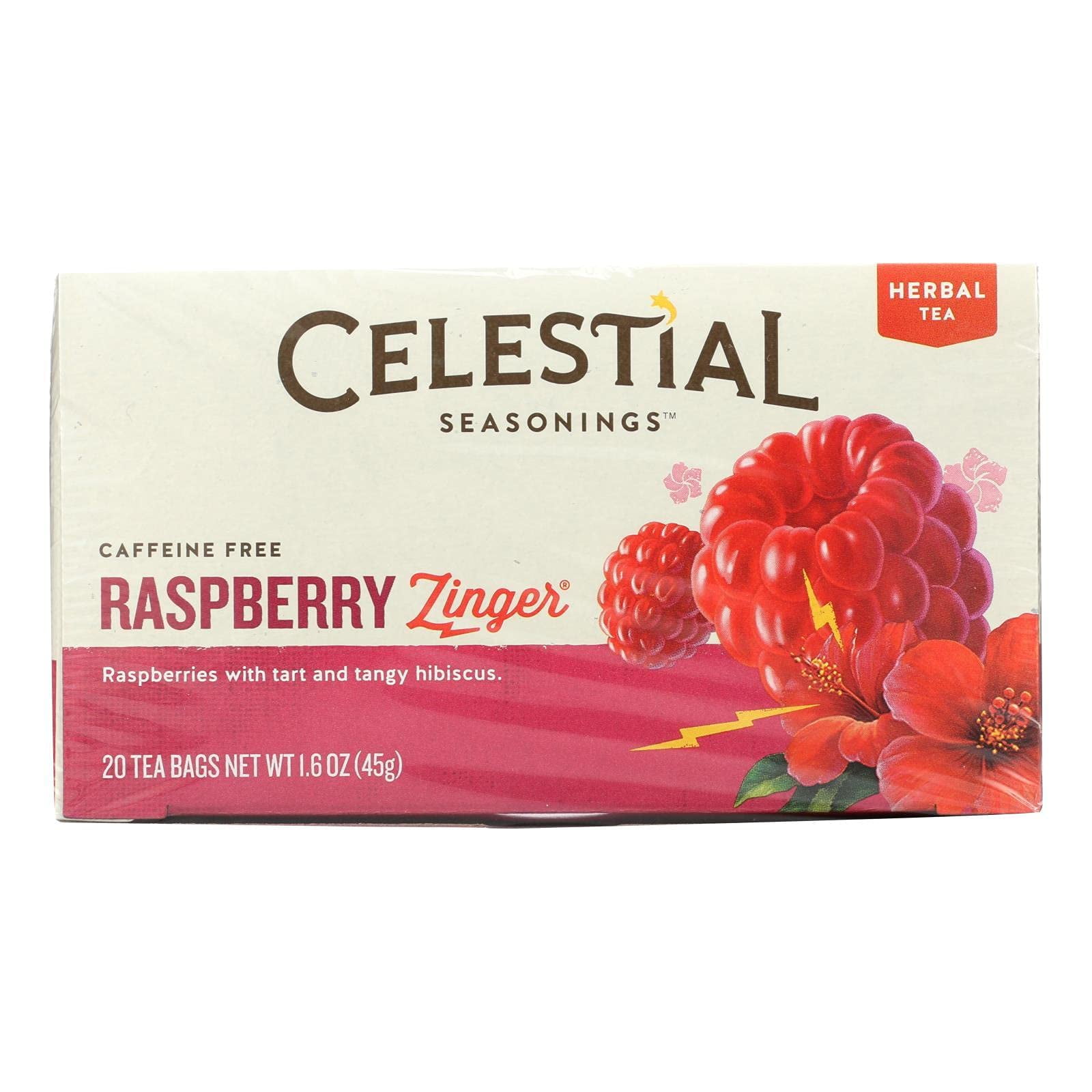 Celestial Seasonings Herbal Tea Caffeine Free Raspberry Zinger - 20 Tea ...