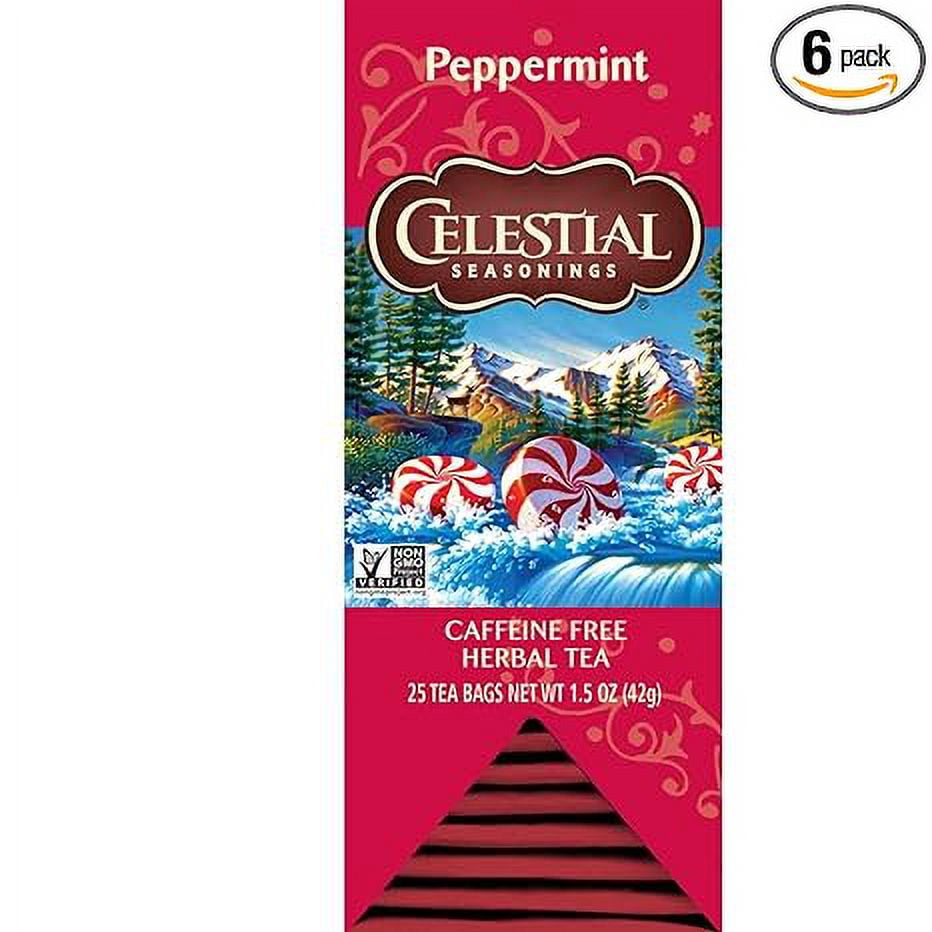 Celestial Seasonings Herbal Tea, Peppermint, 25 Count (Pack of 6 ...