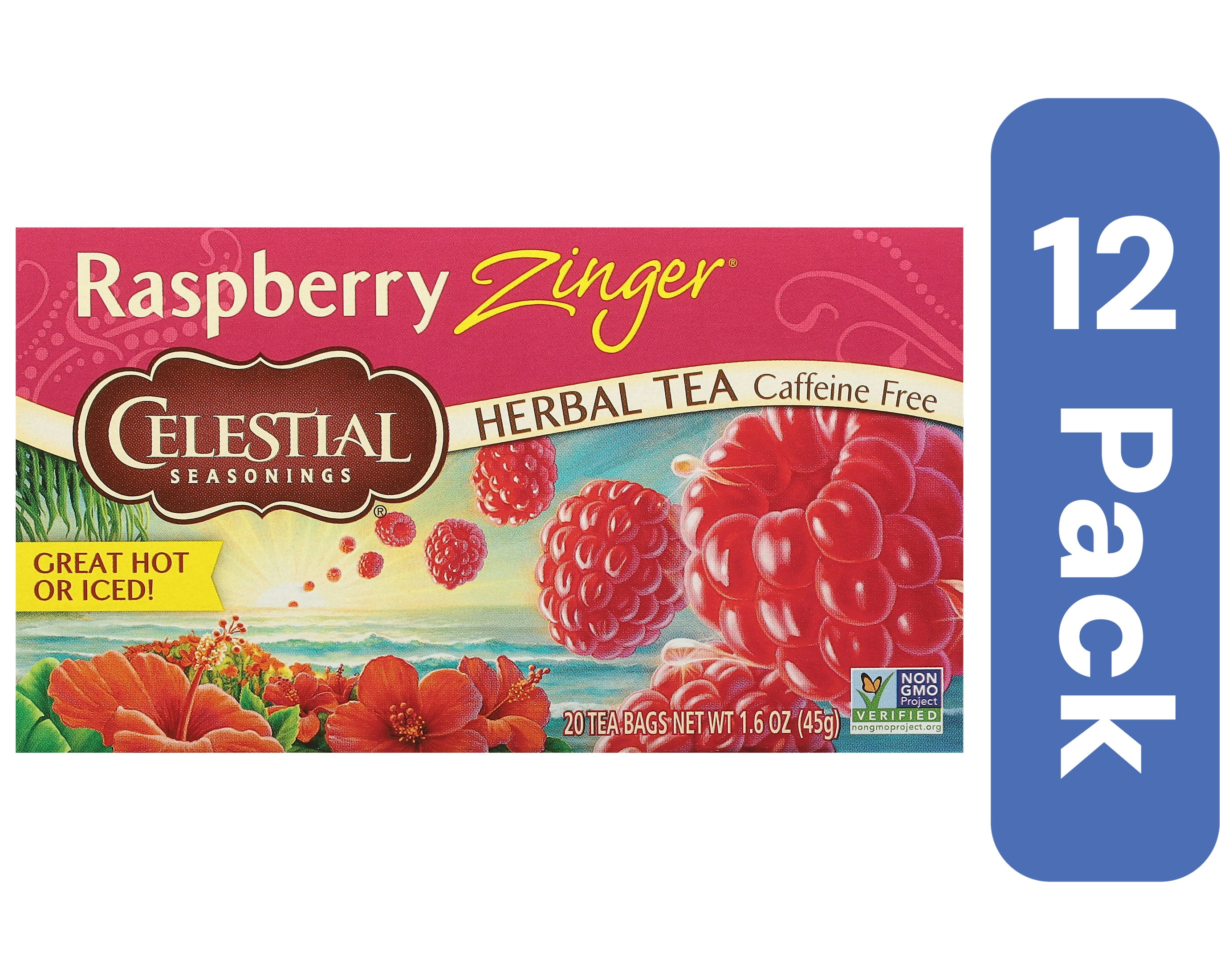 Celestial Seasonings Herbal Tea Raspberry Zinger 20 Bags (Pack of 12 ...