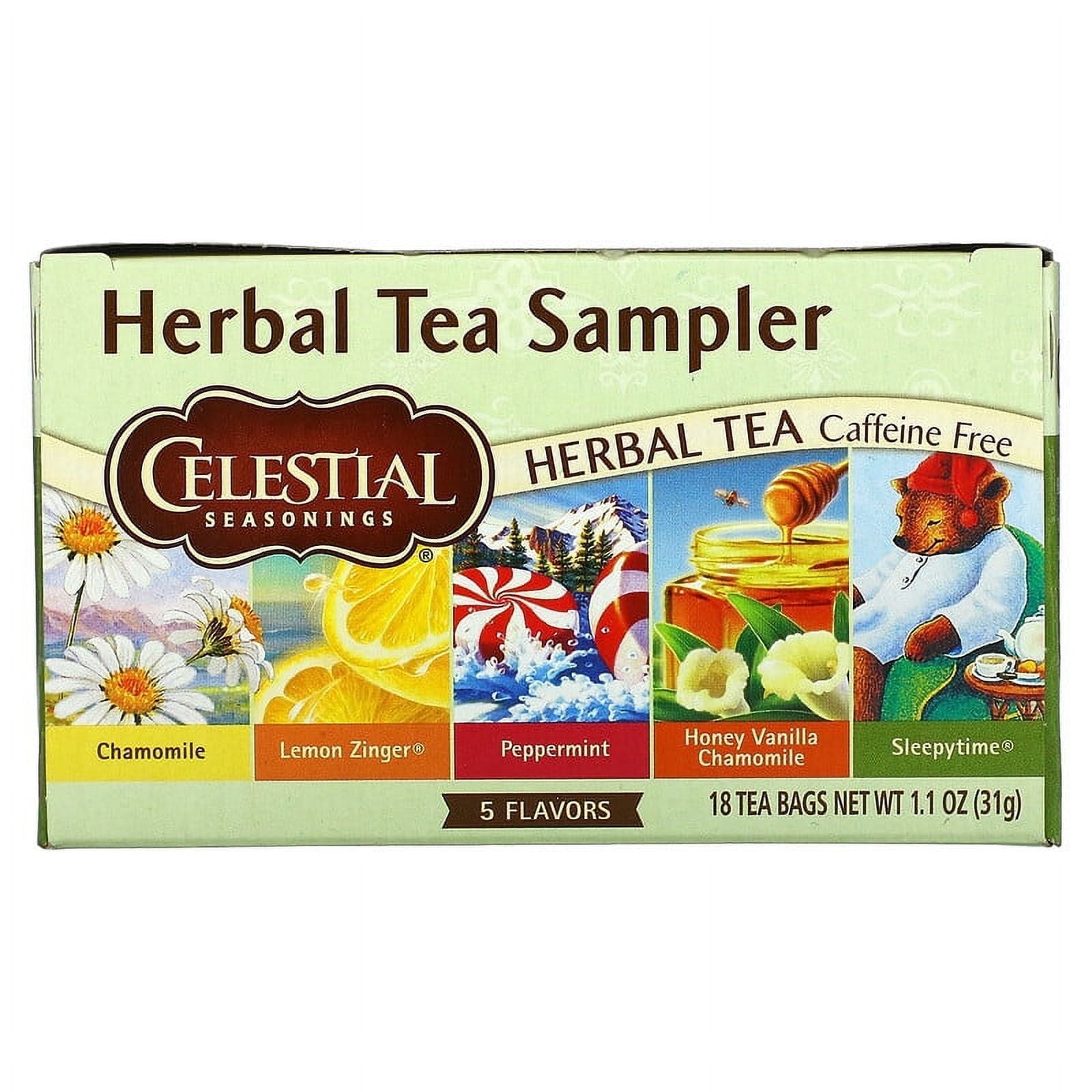 Celestial Seasonings Herbal Tea Sampler Caffeine Free 5 Flavors 1.0 oz ...