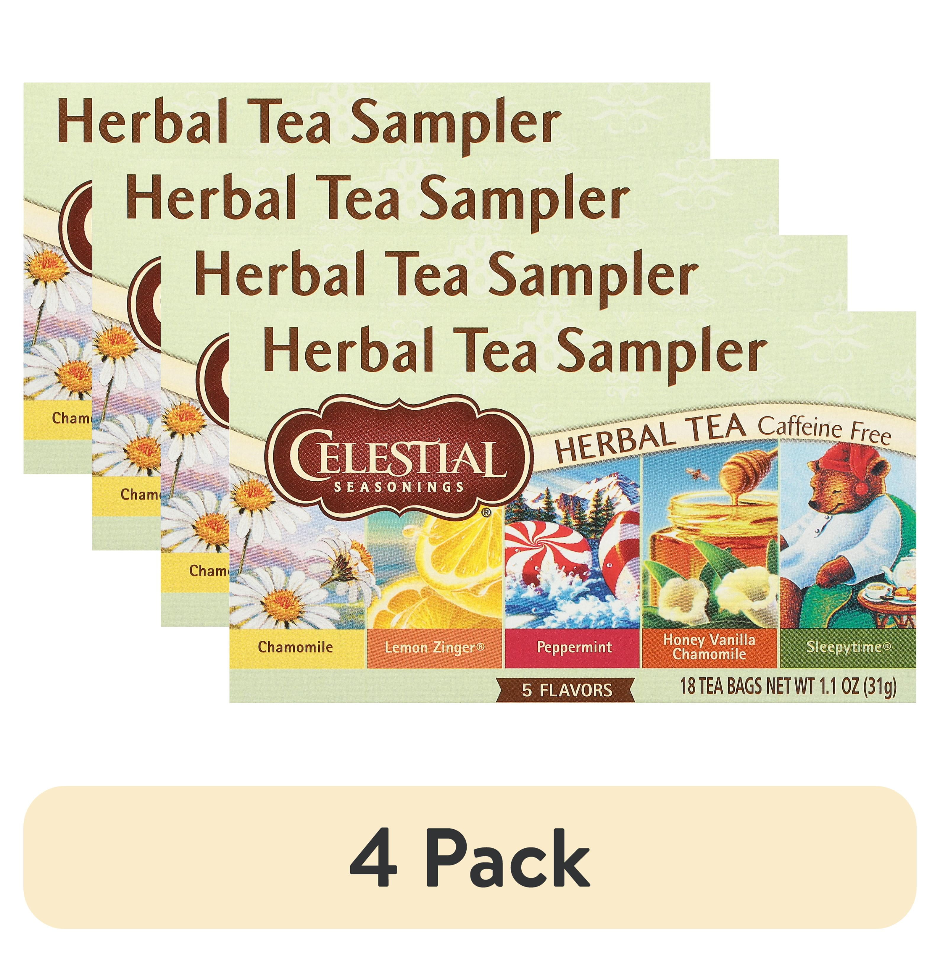 (4 pack) Celestial Seasonings Herbal Tea Sampler, Caffeine-Free Herbal ...