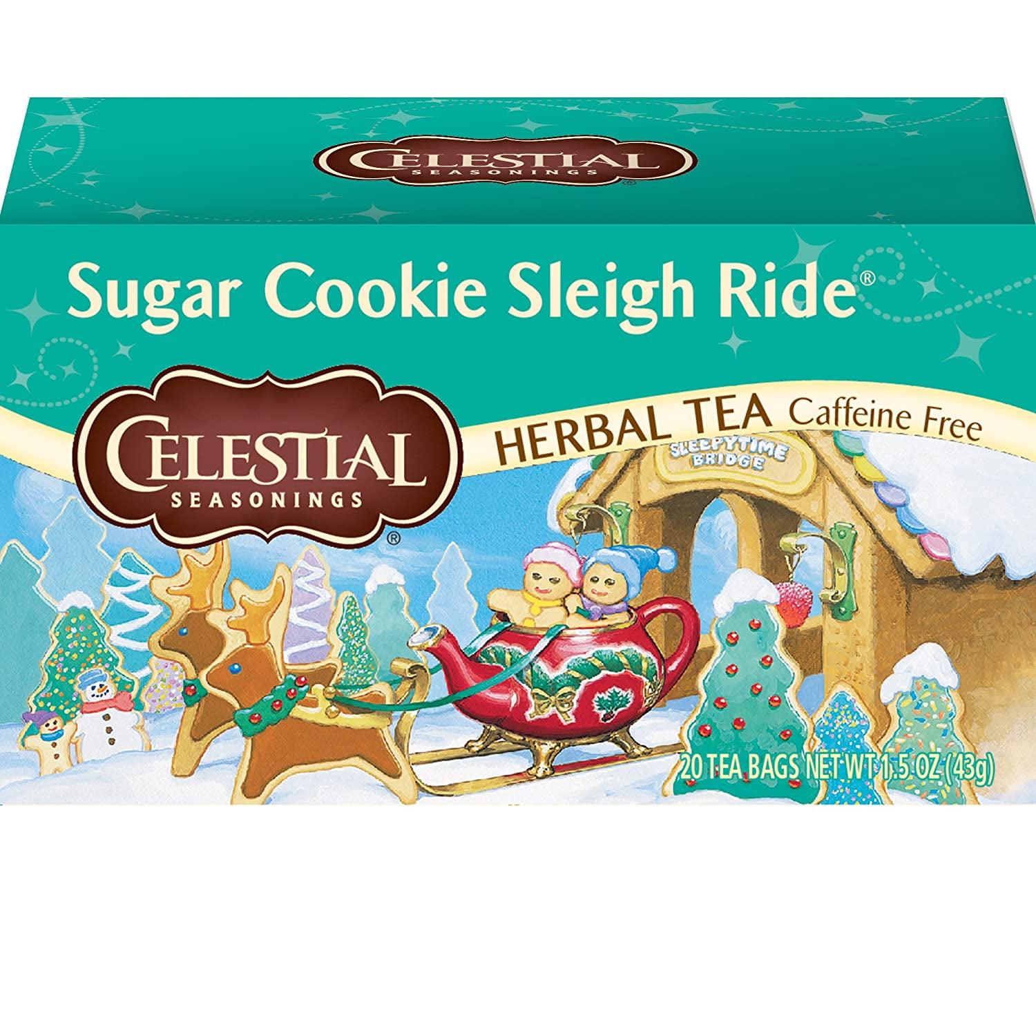 Celestial Seasonings Holiday Flavored Herbal Tea, Sugar Cookie Sleigh ...