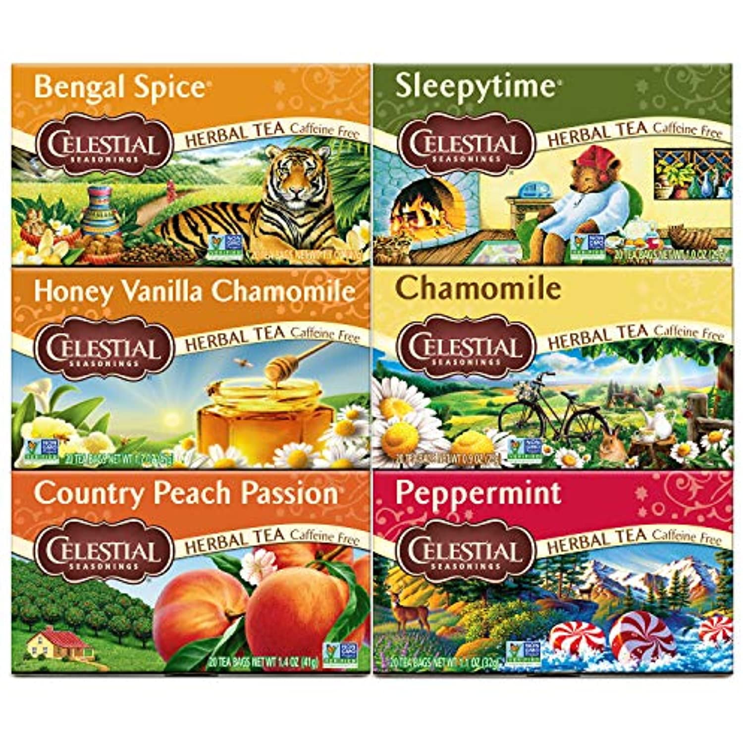 Celestial Seasonings Herbal Tea Variety Pack, Bengal Spice, Sleepytime ...