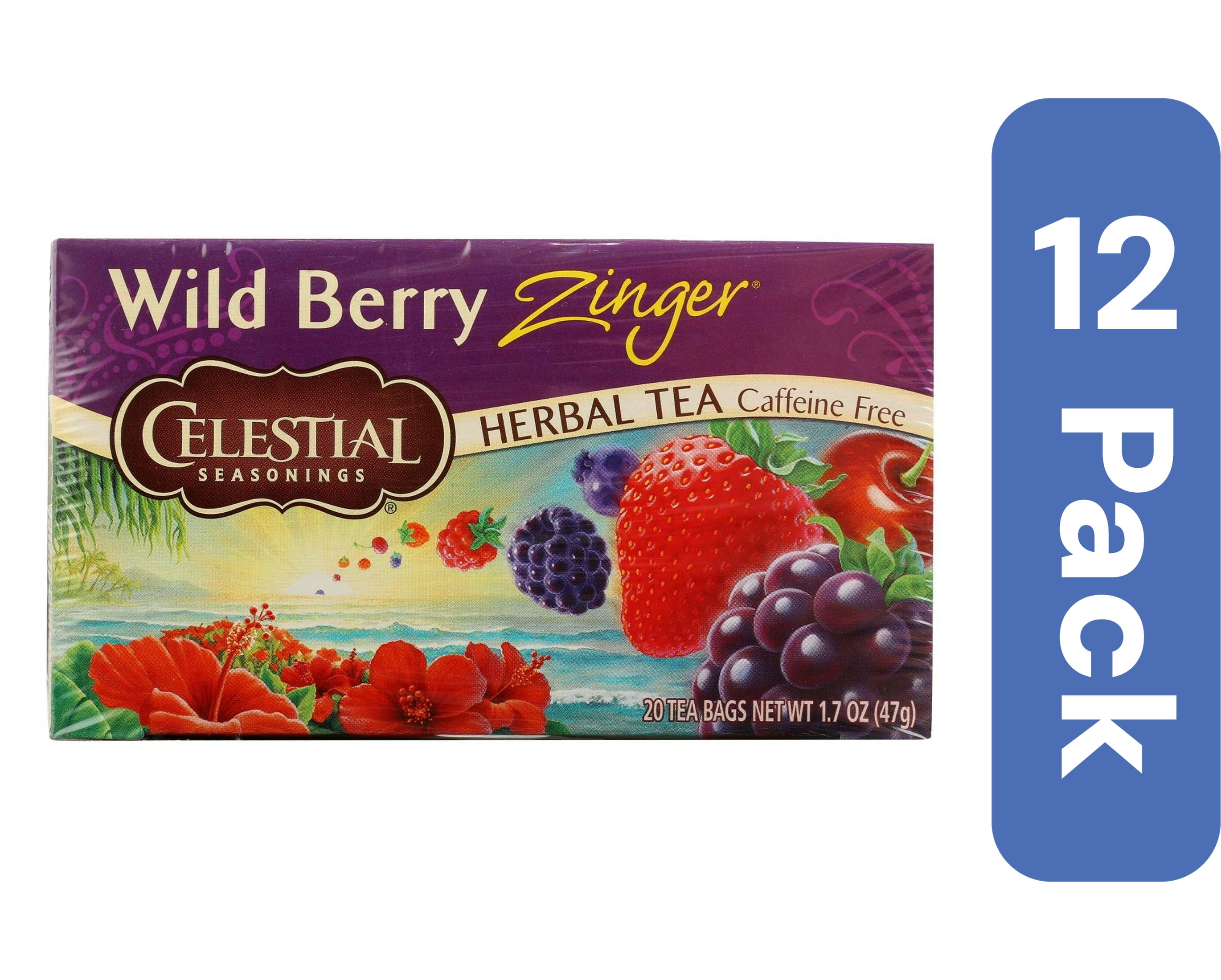 Celestial Seasonings Herbal Tea Wild Berry Zinger 20 Bags (Pack Of 12 ...