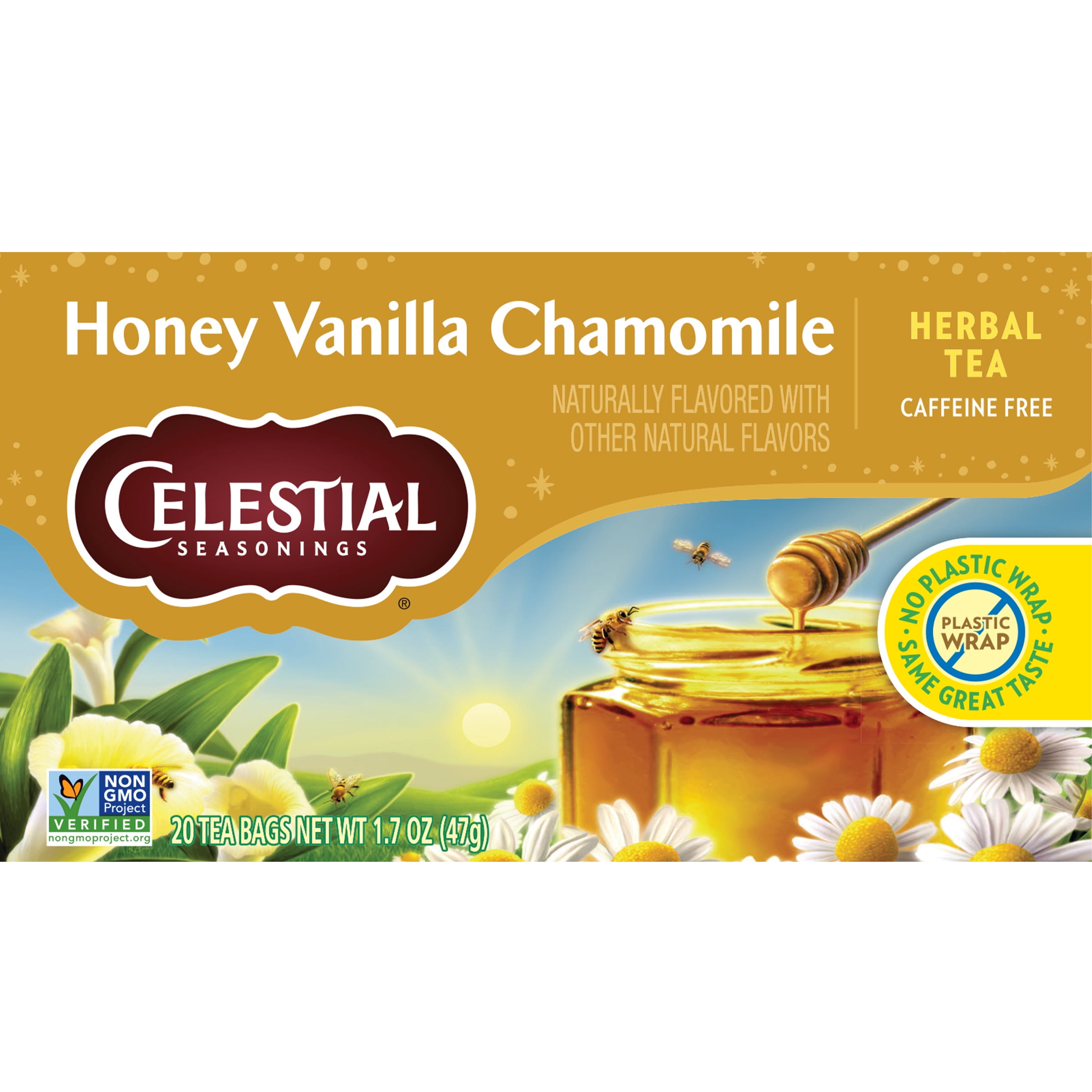 Celestial Seasonings Honey Vanilla Chamomile Caffeine-Free Herbal Tea ...