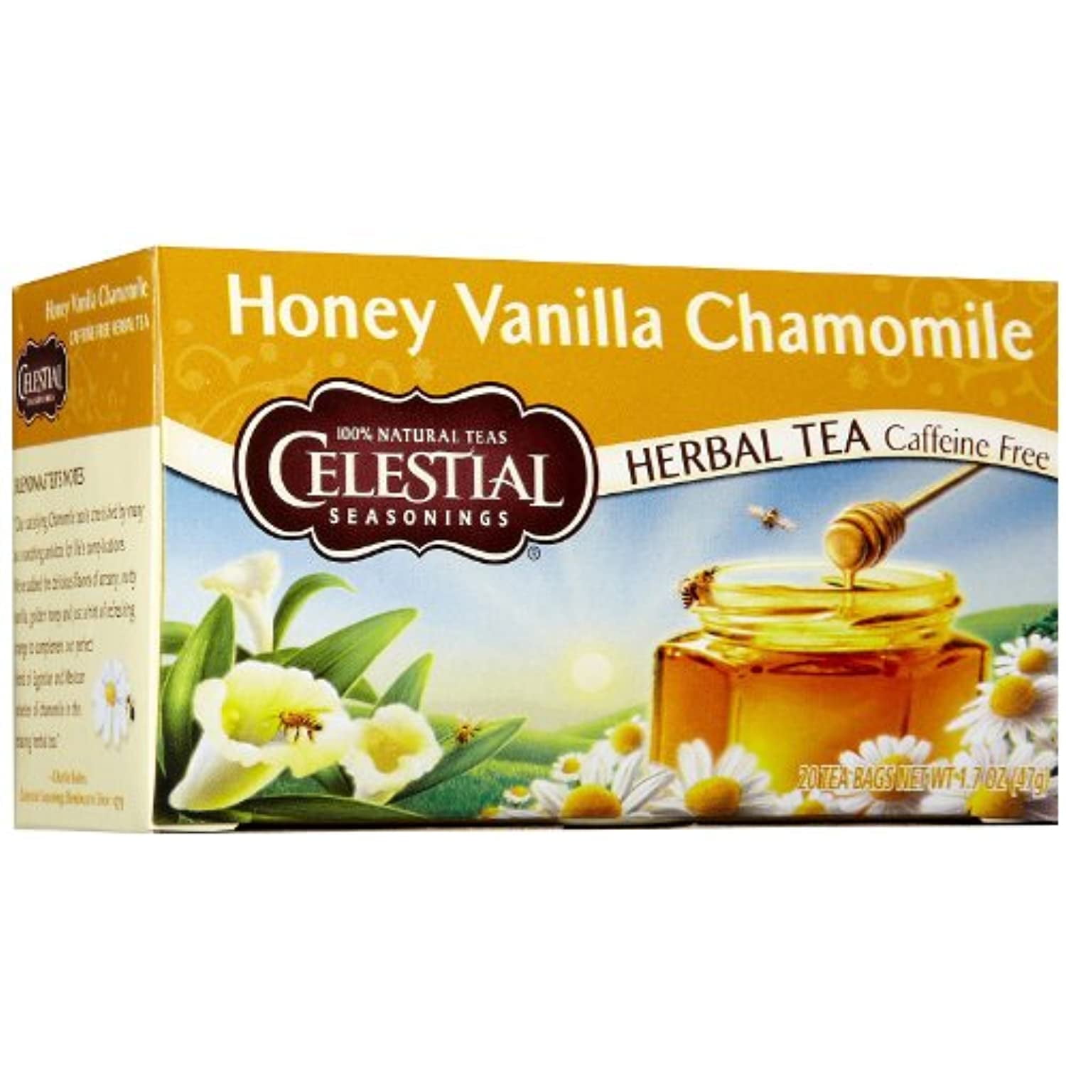 Celestial Seasonings Honey Vanilla Chamomile Tea Bags, 20 Ct, Vegan ...