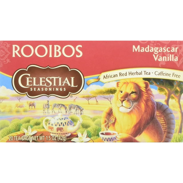 Celestial Seasonings Vanilla Rooibos Tea Bags, African Red Herbal, 20 ...