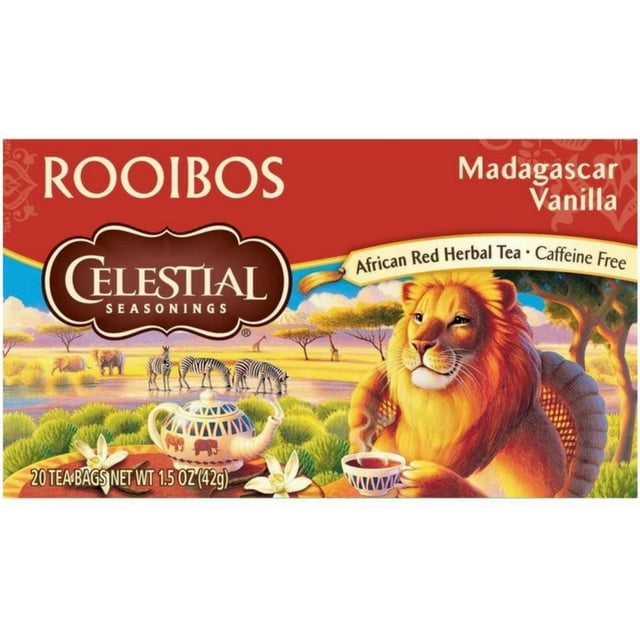 Celestial Seasonings Madagascar Vanilla Rooibos Tea, 20 Ct Tea Bags ...