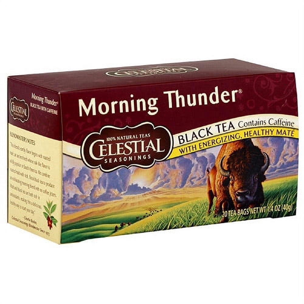 Celestial Seasonings Energizing Morning Thunder Tea, Gluten Free, 20ct ...
