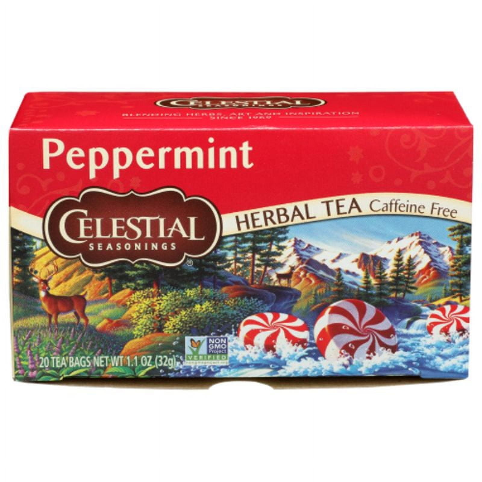Celestial Seasonings Peppermint Caffeine-Free Herbal Tea Bag 20ct (4 ...