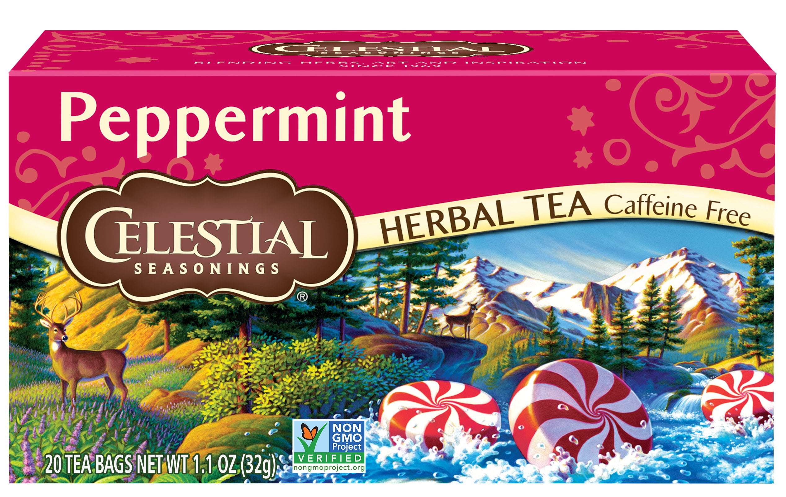 Celestial Seasonings Peppermint Herbal Tea, 20 Count Packaging May Vary ...