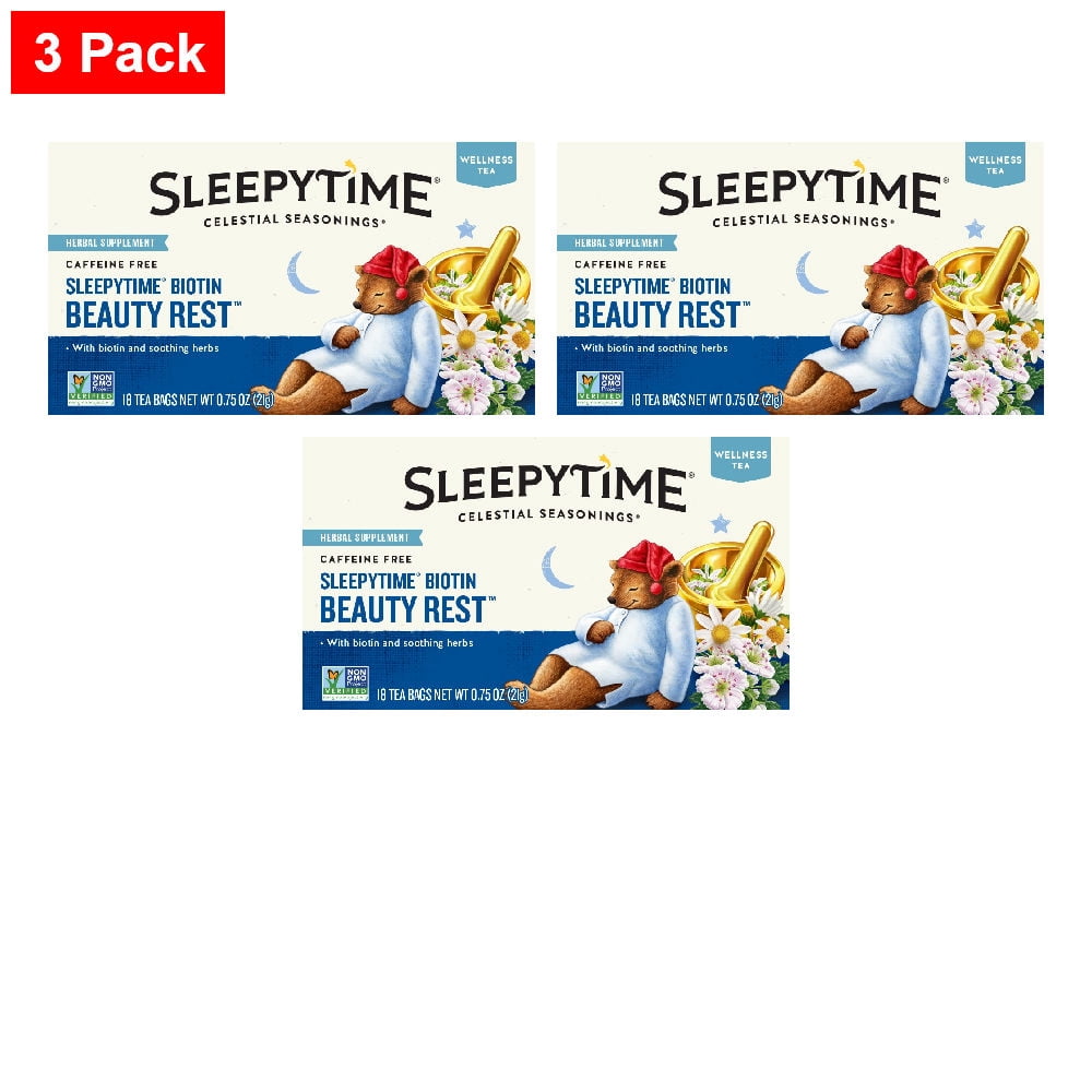 Celestial Seasonings Sleepytime Biotin Beauty Rest Tea Bags 18 ct - 3 ...