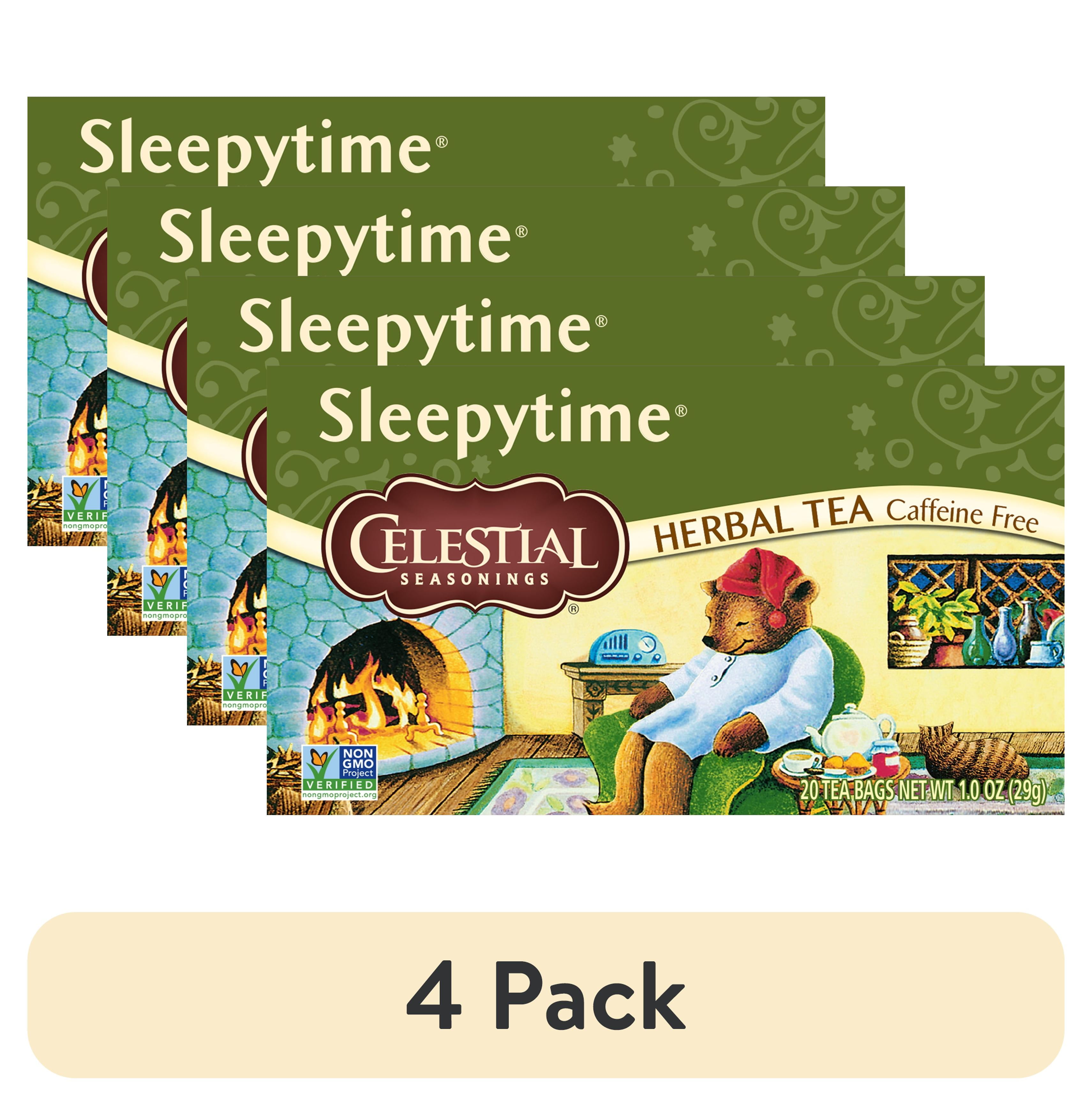 (4 pack) Celestial Seasonings Sleepytime Caffeine-Free Herbal Tea Bags ...