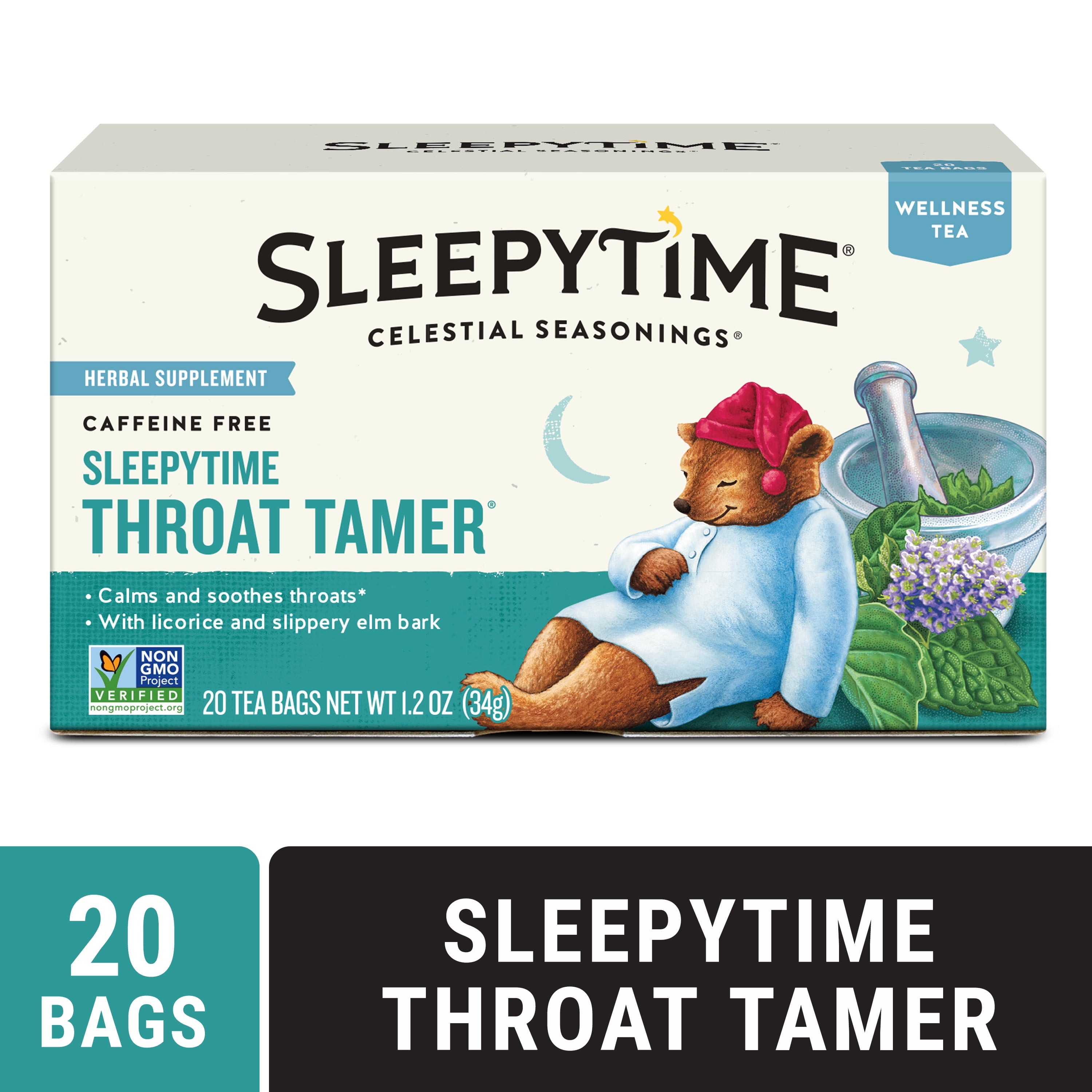 Celestial Seasonings Sleepytime Chamomile Herbal Wellness Tea Bags, 20 ...
