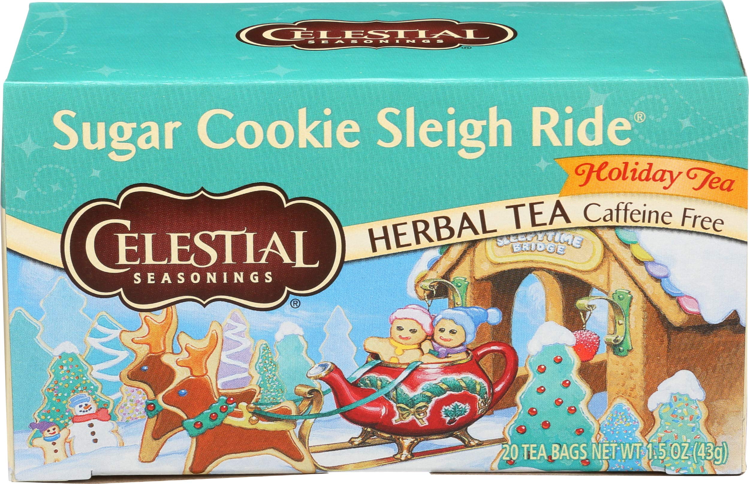 Celestial Seasonings Sugar Cookie Sleigh Ride Tea Bags, 20 Ct Packaging ...