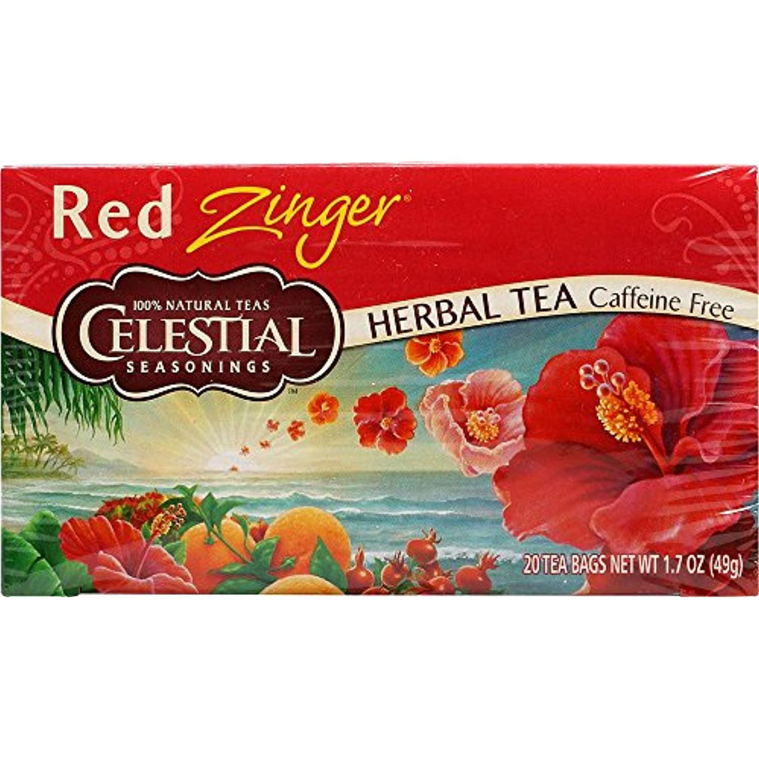 Celestial Seasonings Tea Caffeine Free Herbal Tea, Red Zinger 20 Ea ...
