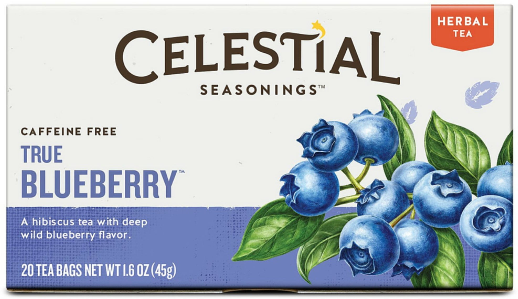 Celestial Seasonings Tea Caffeine Free Herbal Tea, True Blueberry 20 ea ...