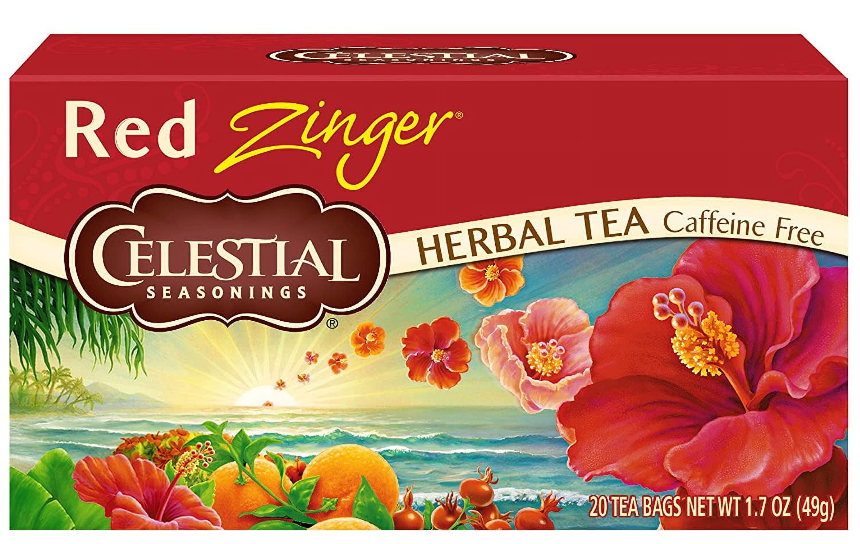 Celestial Seasonings Tea No Caffeine Herbal Tea, Red Zinger 20 ea (Pack ...