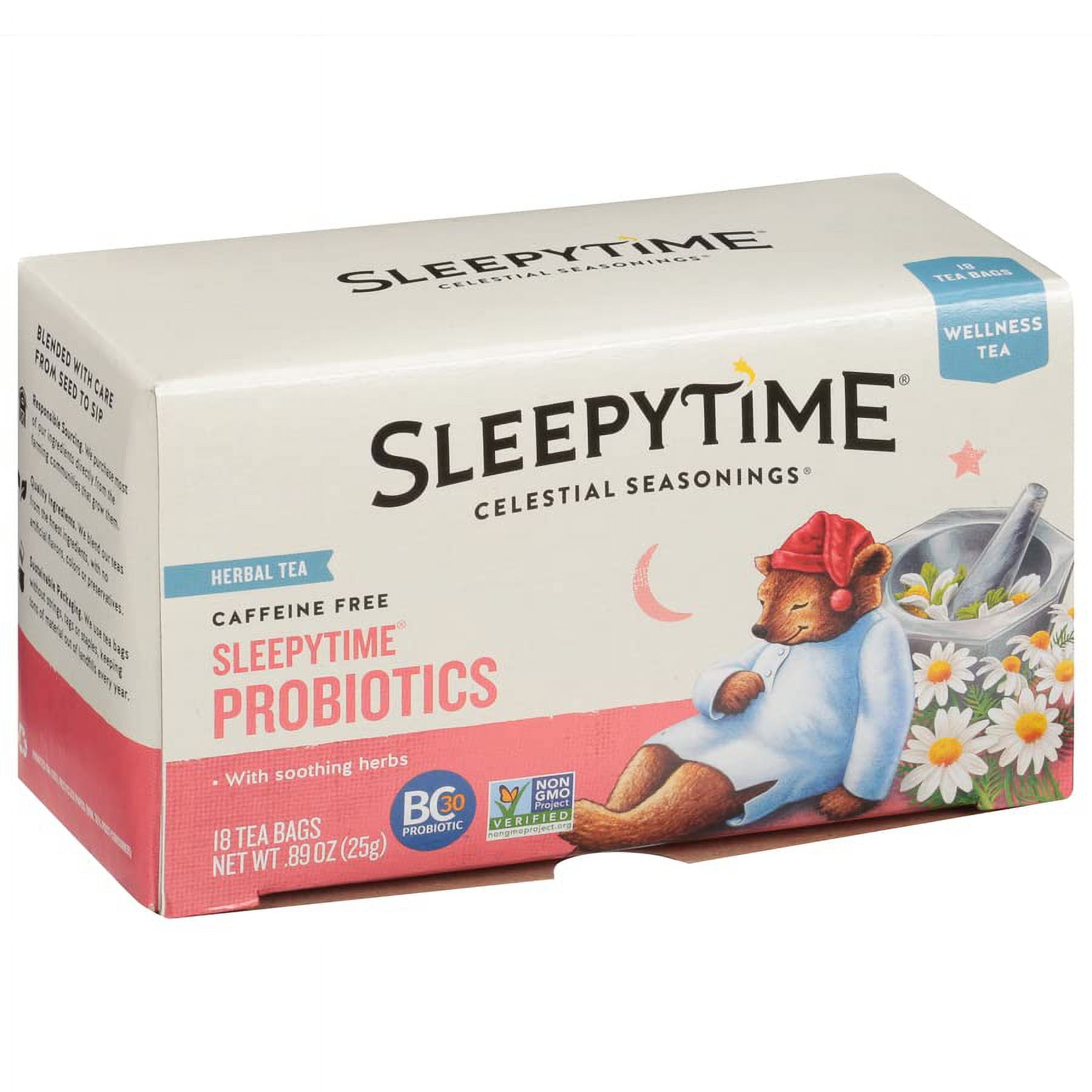 Celestial Seasonings Tea, Sleepytime Probiotics Herbal Tea, 18 Tea Bags ...