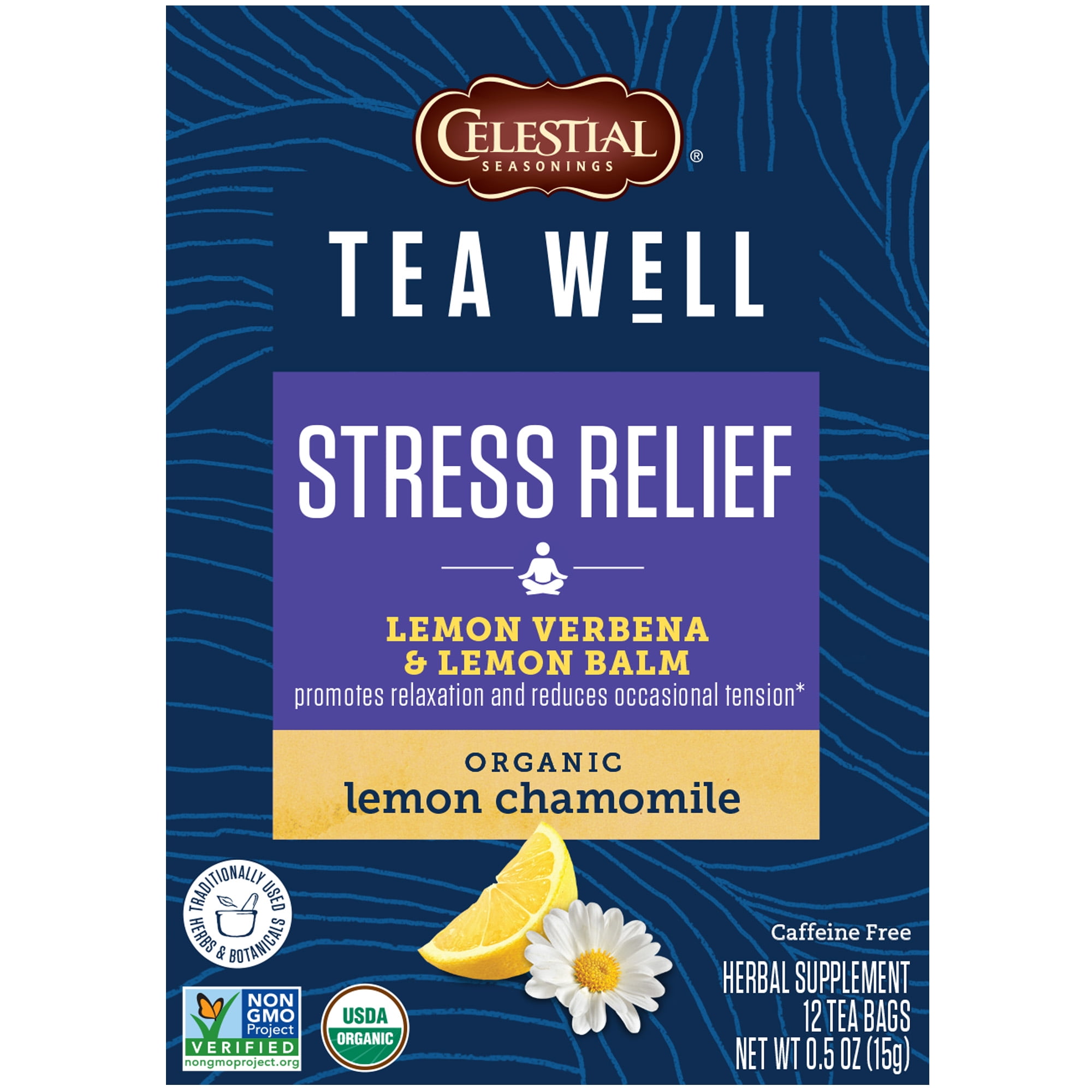 Celestial Seasonings TeaWell Organic Lemon Chamomile Stress Relief ...