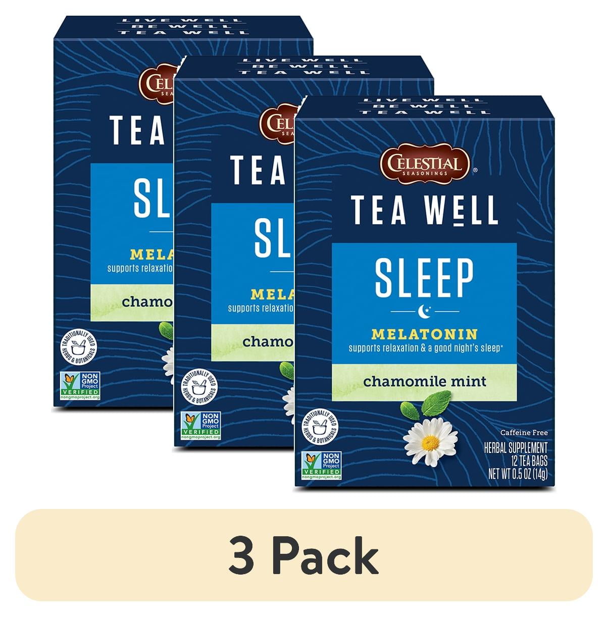 (3 pack) Celestial Seasonings TeaWell Sleep Melatonin Chamomile Mint ...
