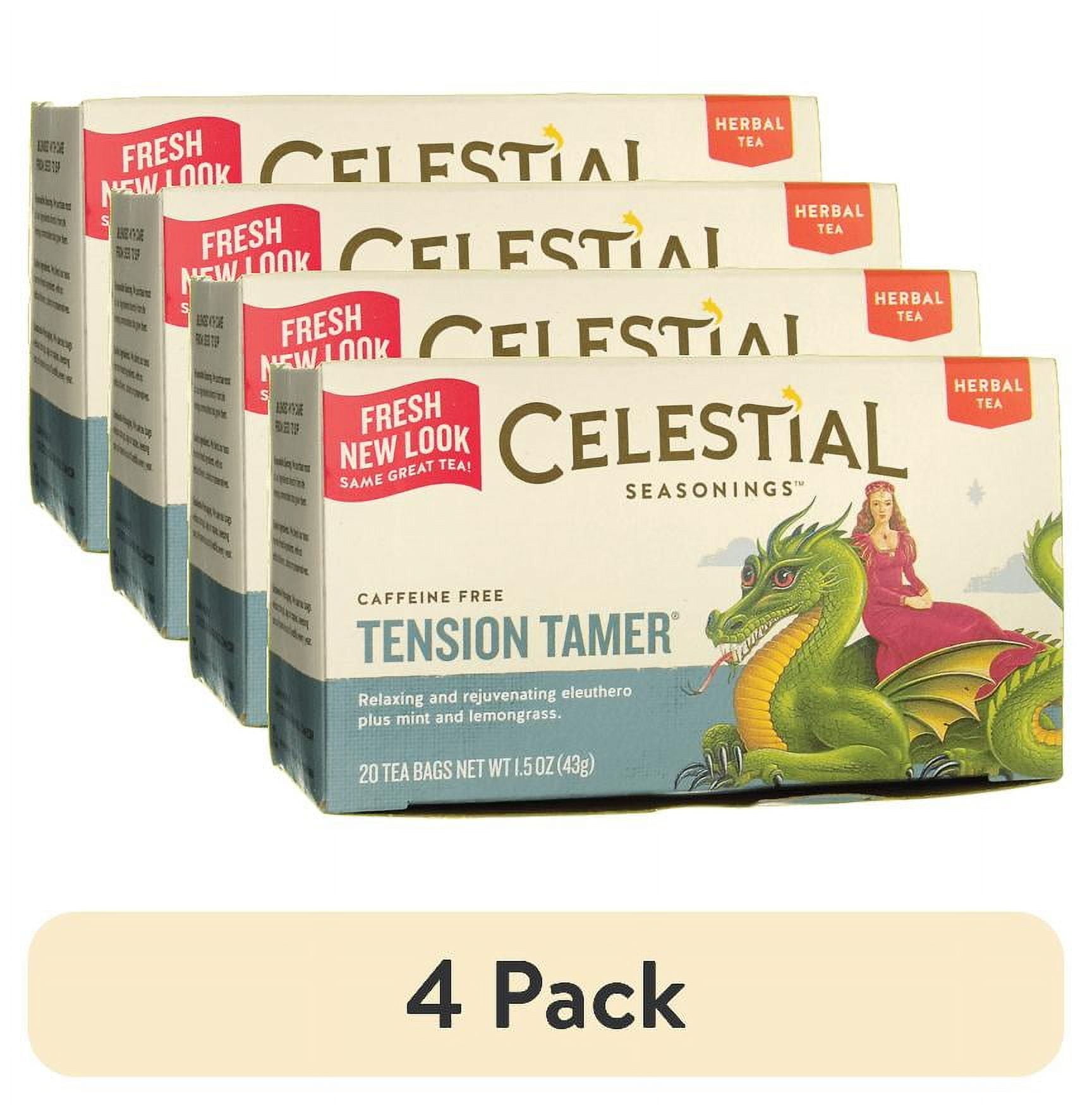 (4 pack) Celestial Seasonings Tension Tamer Caffeine-Free Herbal Tea ...