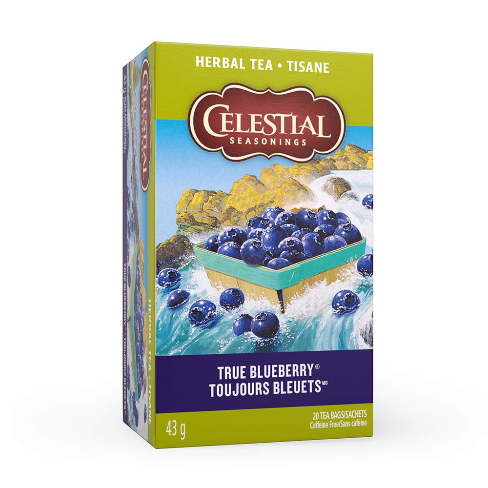 Celestial Seasonings True Blueberry Herbal Tea, 20 Count (Pack of 6 ...