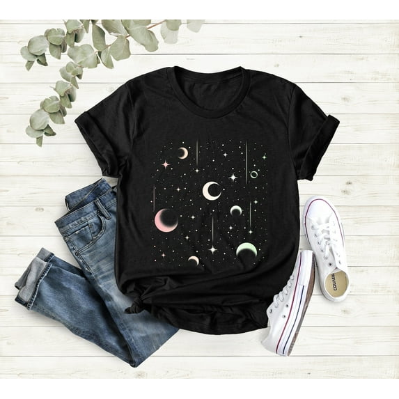 Celestial Shirt, Moon Graphic T-Shirt, Moon T-Shirts, Moon Phase ...