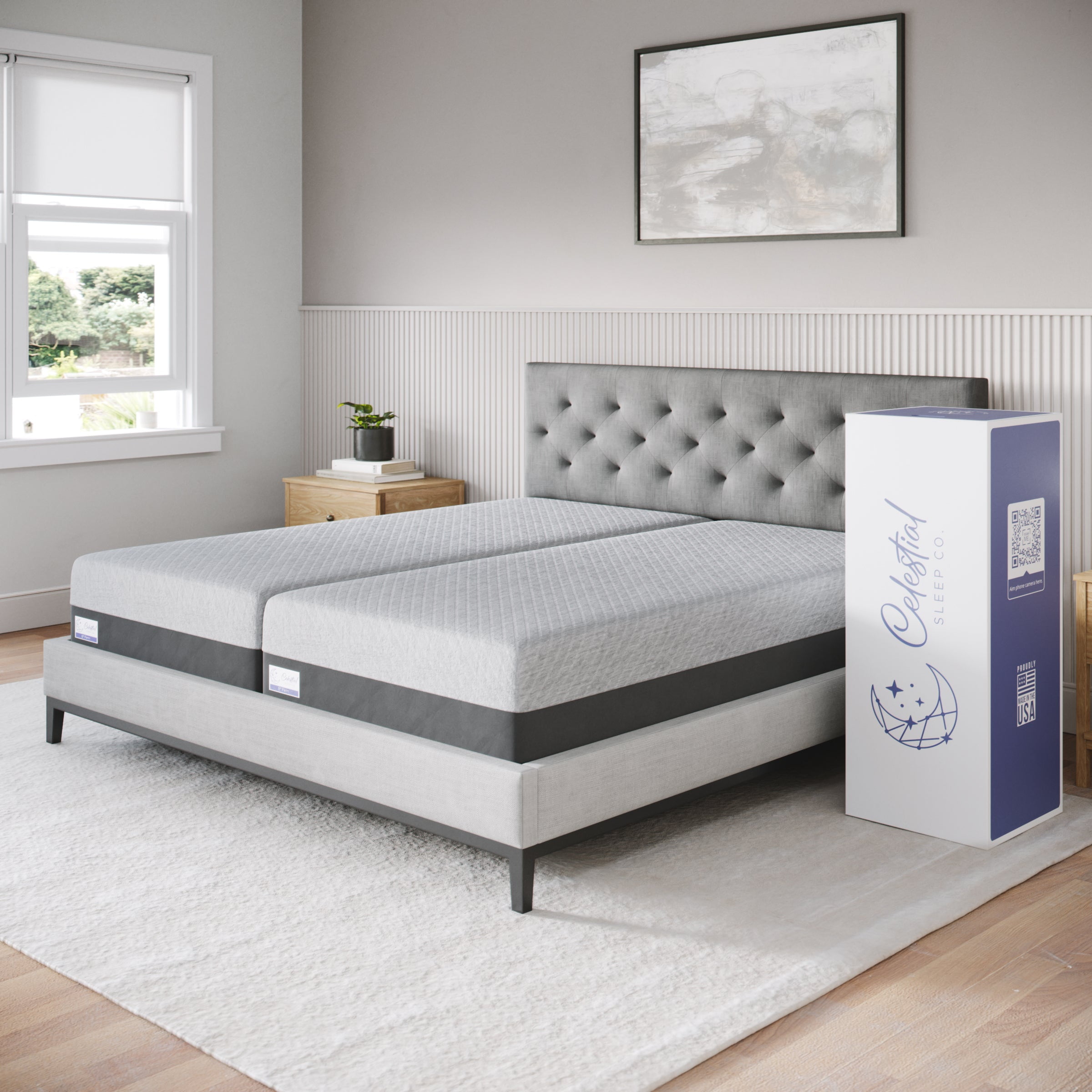 Celestial Sleep Premium Memory Foam Mattress, Bed-in-a-Box, CertiPUR-US, 12 inch Soft - Split ...