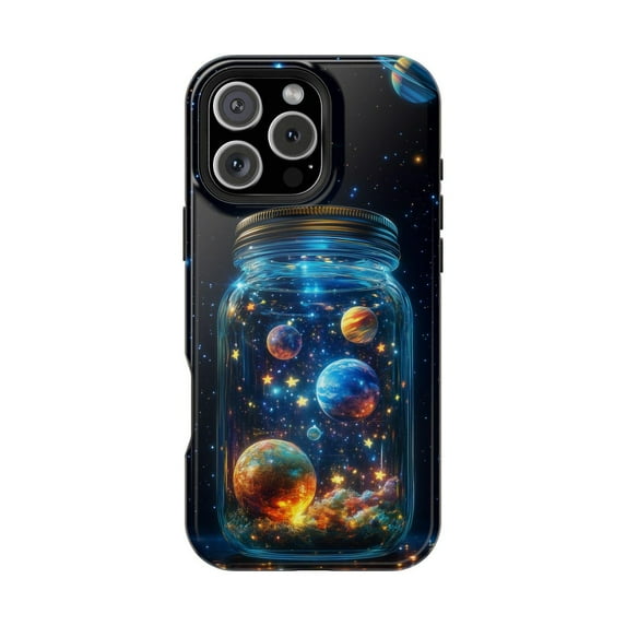 Celestial Space Jar Planets Stars Cosmic Artistic Scene Case for iPhone 17 16 15 14 13 12 11 Pro ...