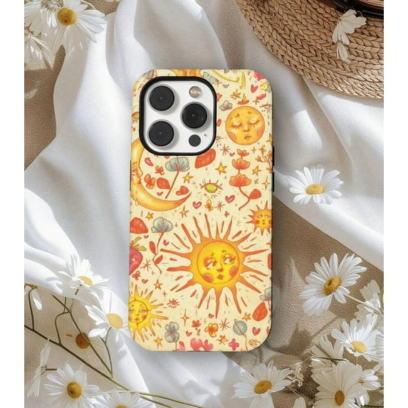 Celestial Spring Sun and Moon Inspired Graphic Phone Case for Apple ...