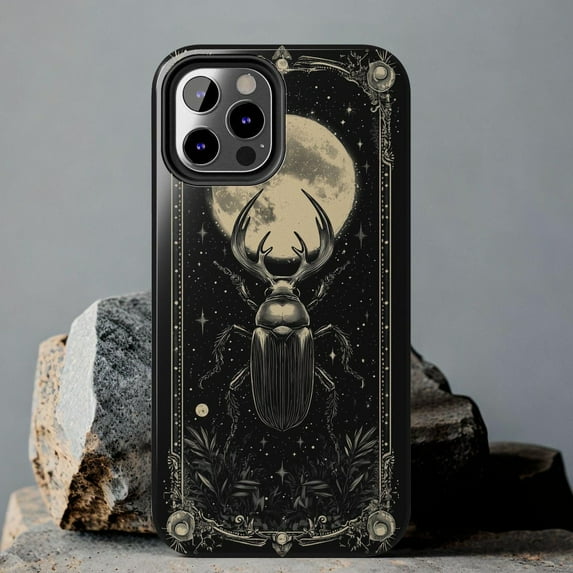 Celestial Stag Beetle Full Moon Insect Phone Case 17 16 15 14 13 12 11 ...