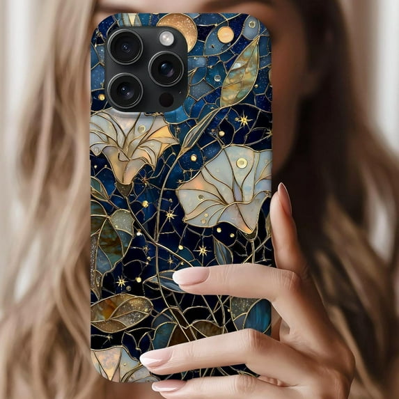 Celestial Stained Glass Night Sky Floral Phone Case with iPhone 17 to ...