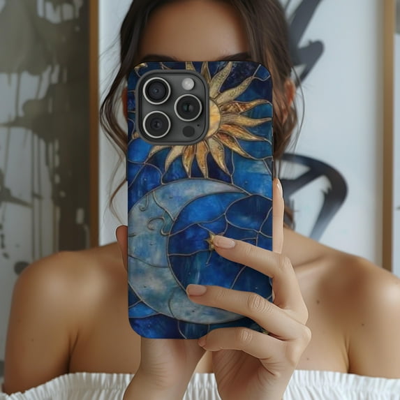 Celestial Stained Glass Phone Case Cosmic Art Design iPhone 17 through ...