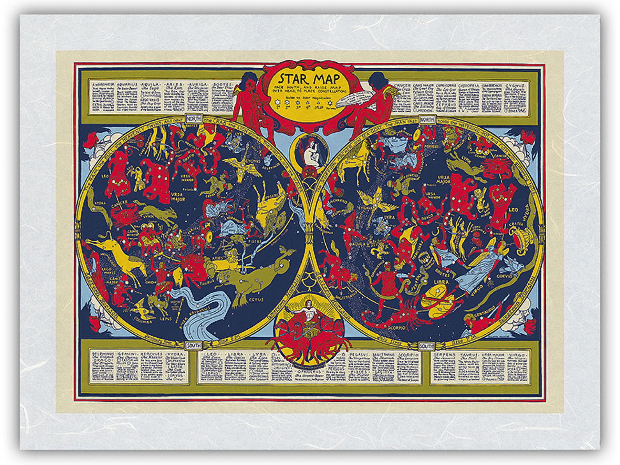 Celestial Star Map - Astrological Constellations - Vintage Pictorial ...