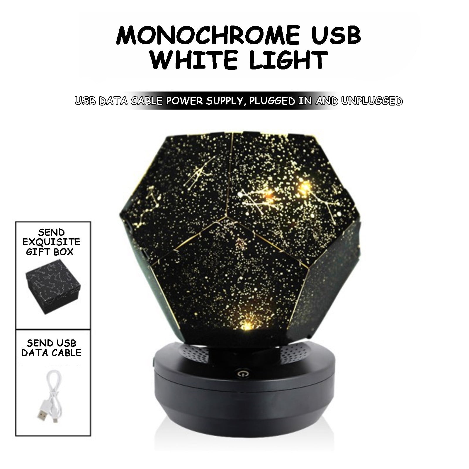 Celestial Star Projector Night Light Lamp with USB Power for Bedroom ...