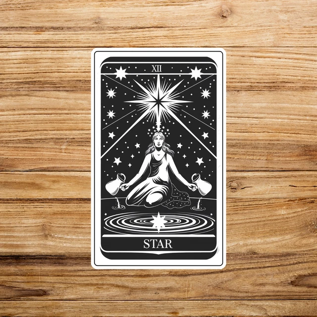 Celestial Star Tarot Card Sticker - Spiritual Divination Mystic ...