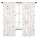 Celestial Star and Moon Semi-Sheer Rod Pocket Window Curtains by Sweet ...