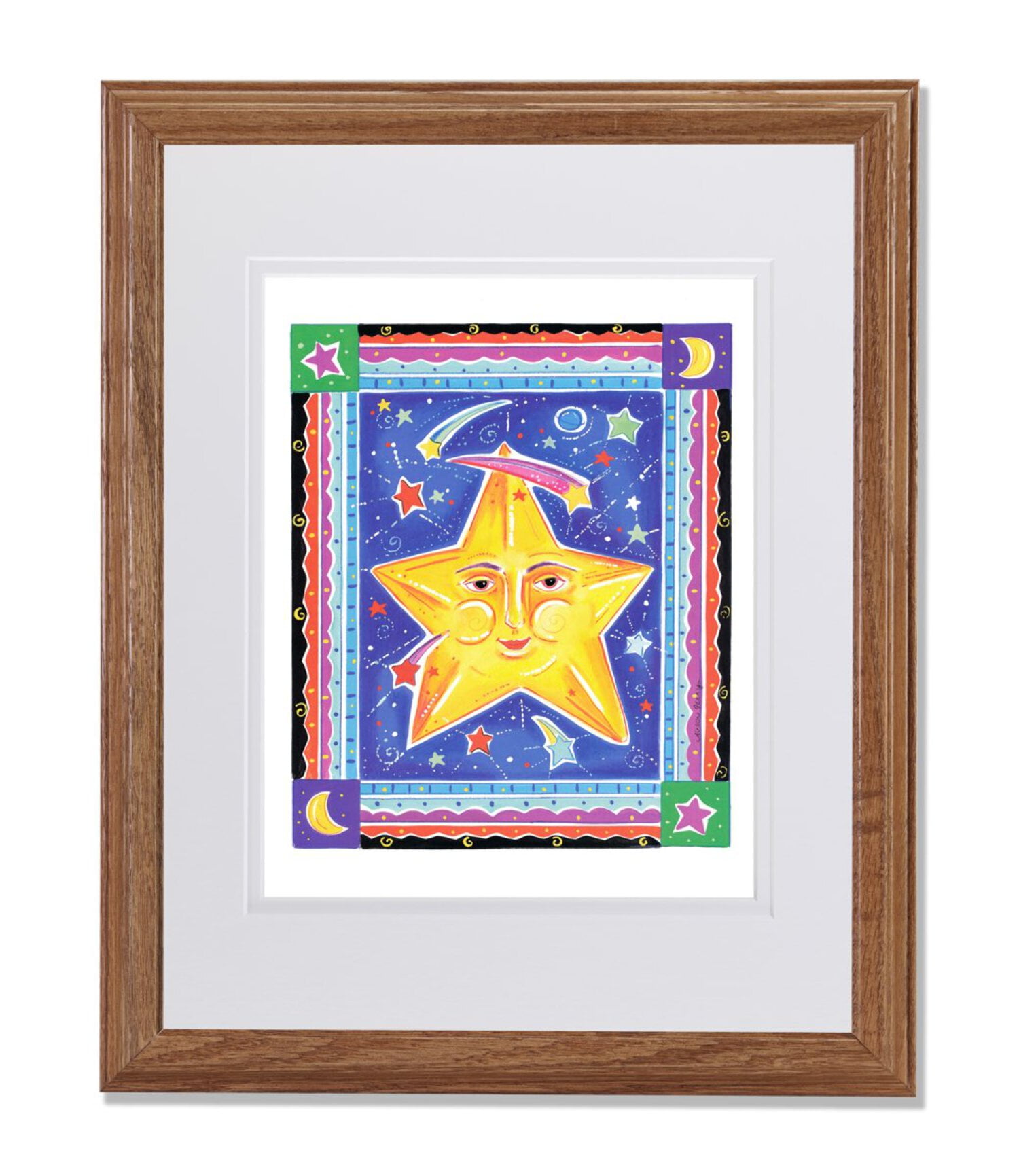 Celestial Star w/Planets Moon and Shooting Stars Wall Picture W/W ...