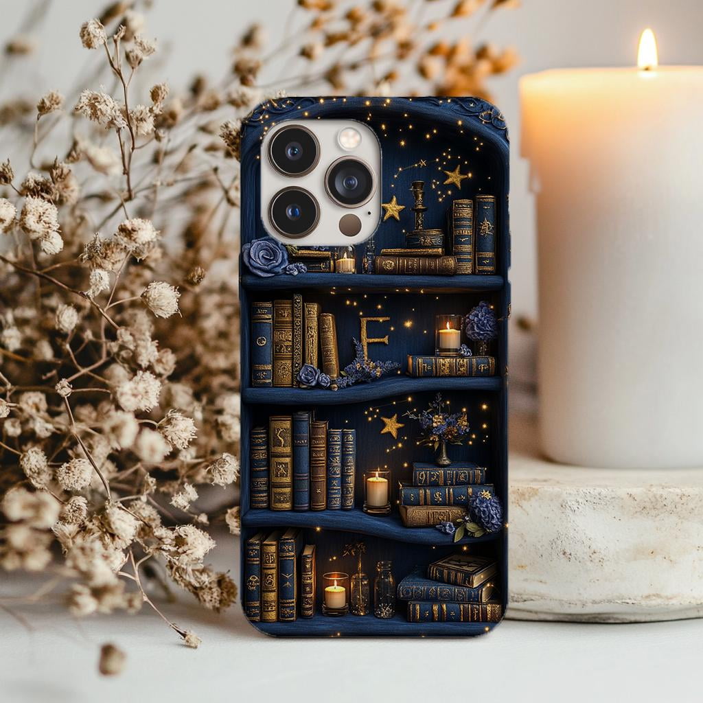 Celestial Starry Night Bookcase Fantasy Aesthetic Case for iPhone 17 to ...
