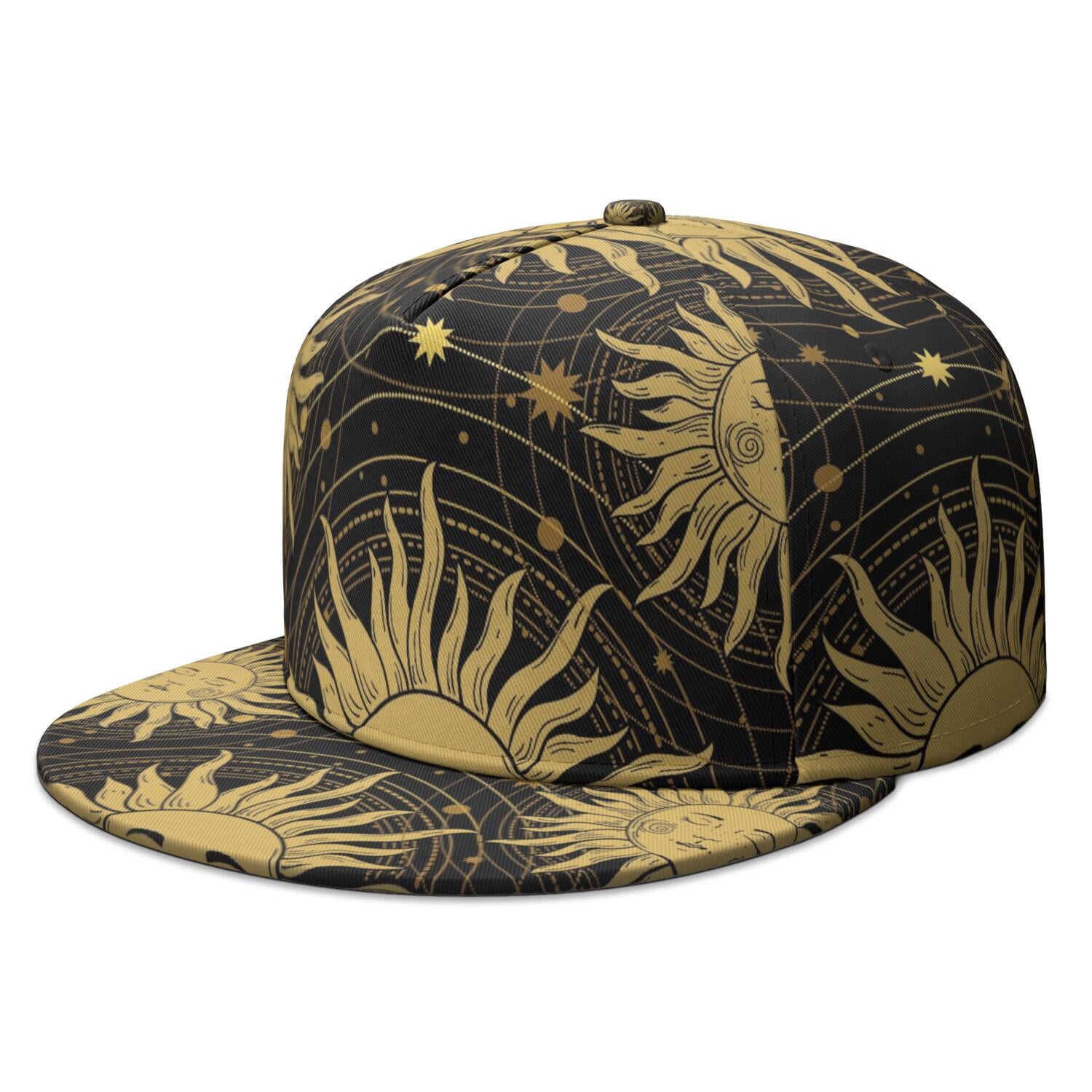 Celestial Starry Night Flat Bill Cap - Gothic Witchy Aesthetic Snapback ...