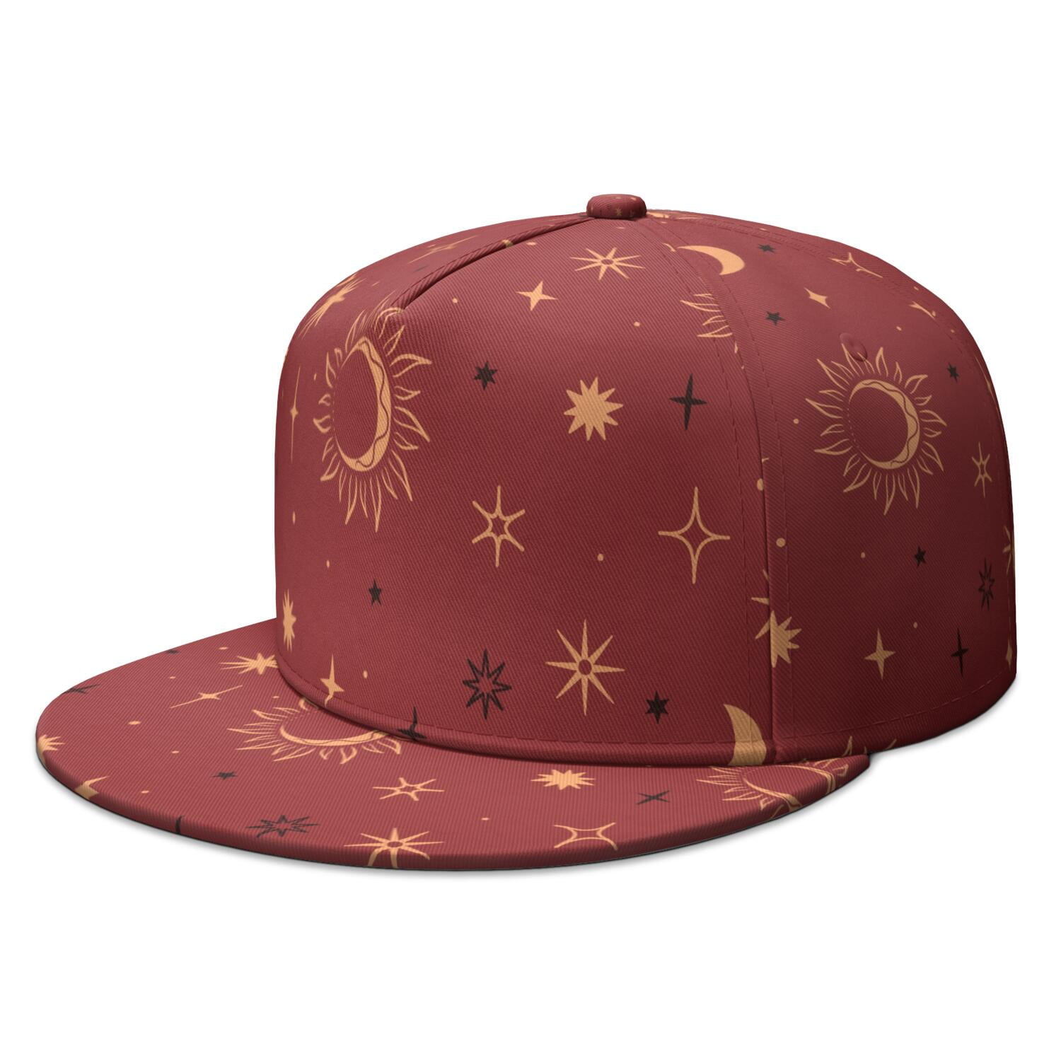 Celestial Starry Night Snapback Hat - Flat Brim Gothic Baseball Cap ...