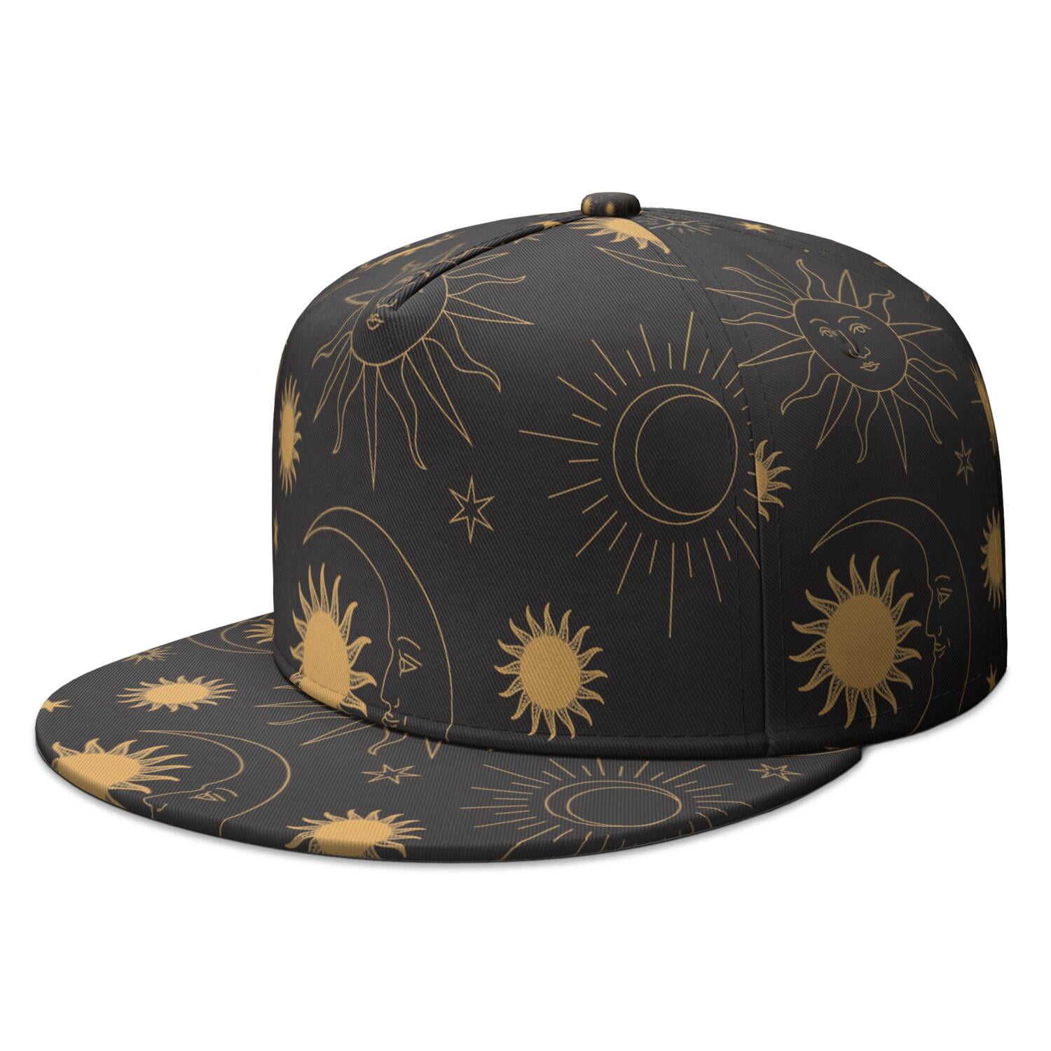 Celestial Starry Night Snapback Hat - Flat Brim Gothic Baseball Cap ...