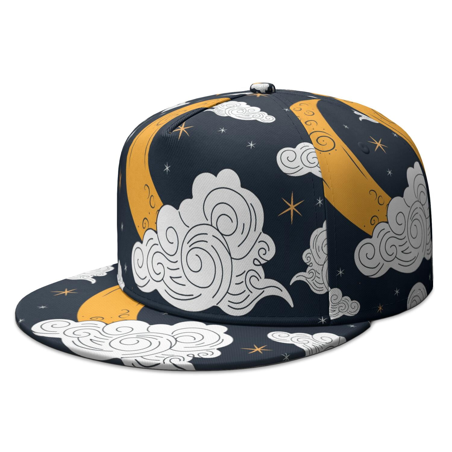 Celestial Starry Night Snapback Hat - Flat Brim Gothic Baseball Cap ...