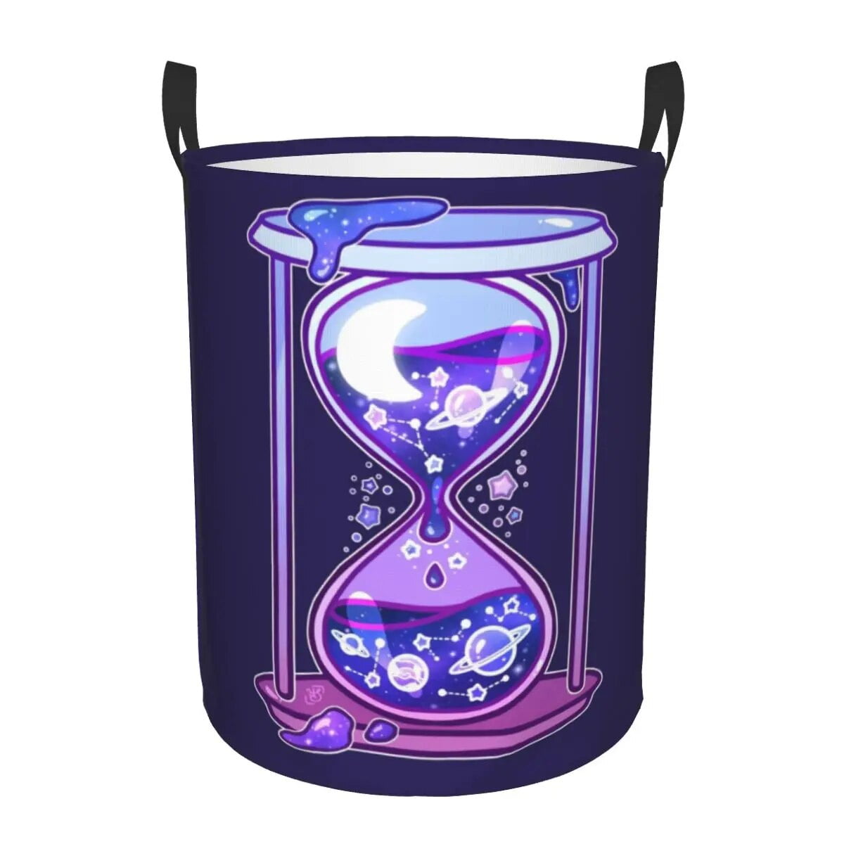 Celestial Stars And Moons In Gold And Dark Blue Laundry Basket Stars ...