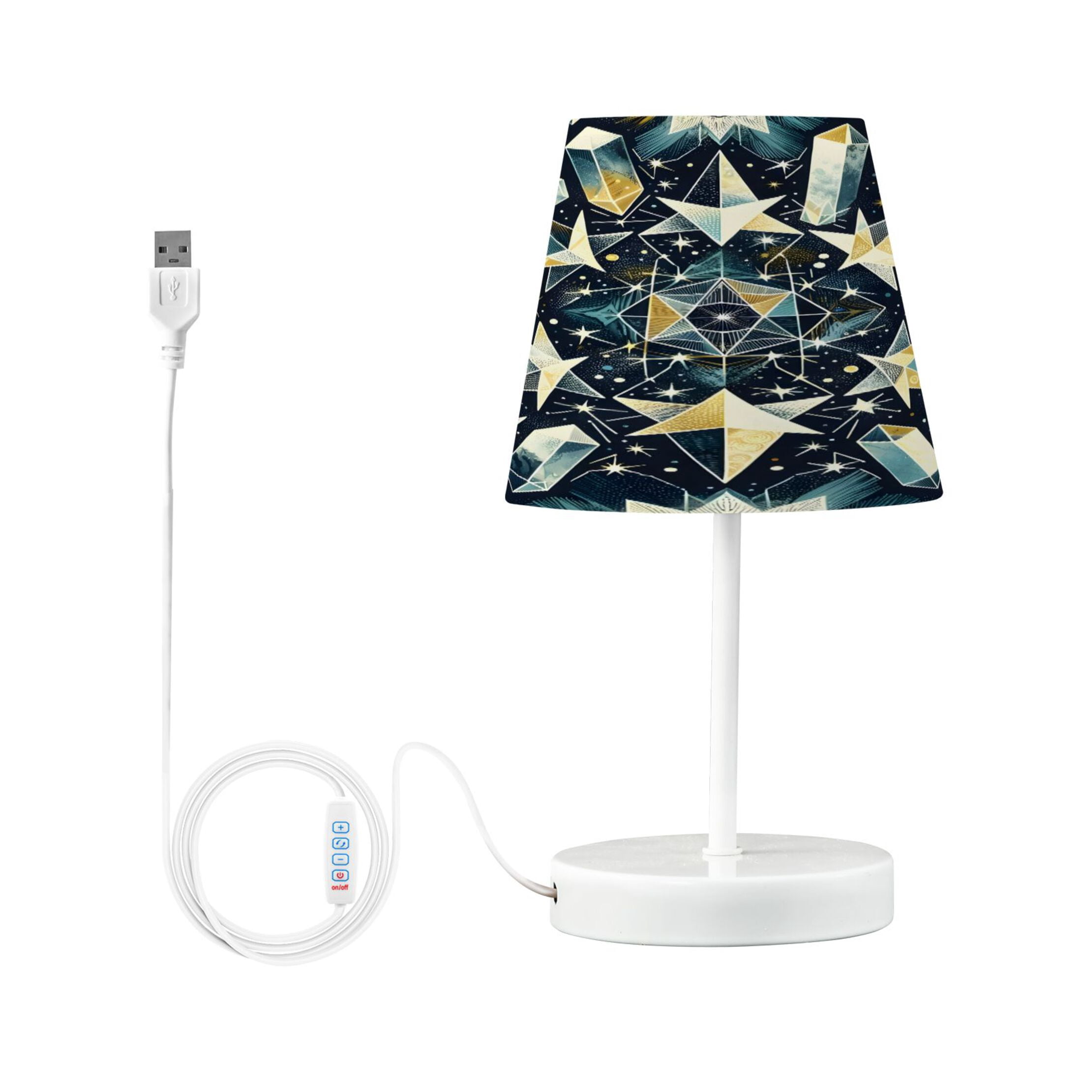Celestial Stars Crystals Desk Lamp LED Table Nightstand Lamps with 3 ...