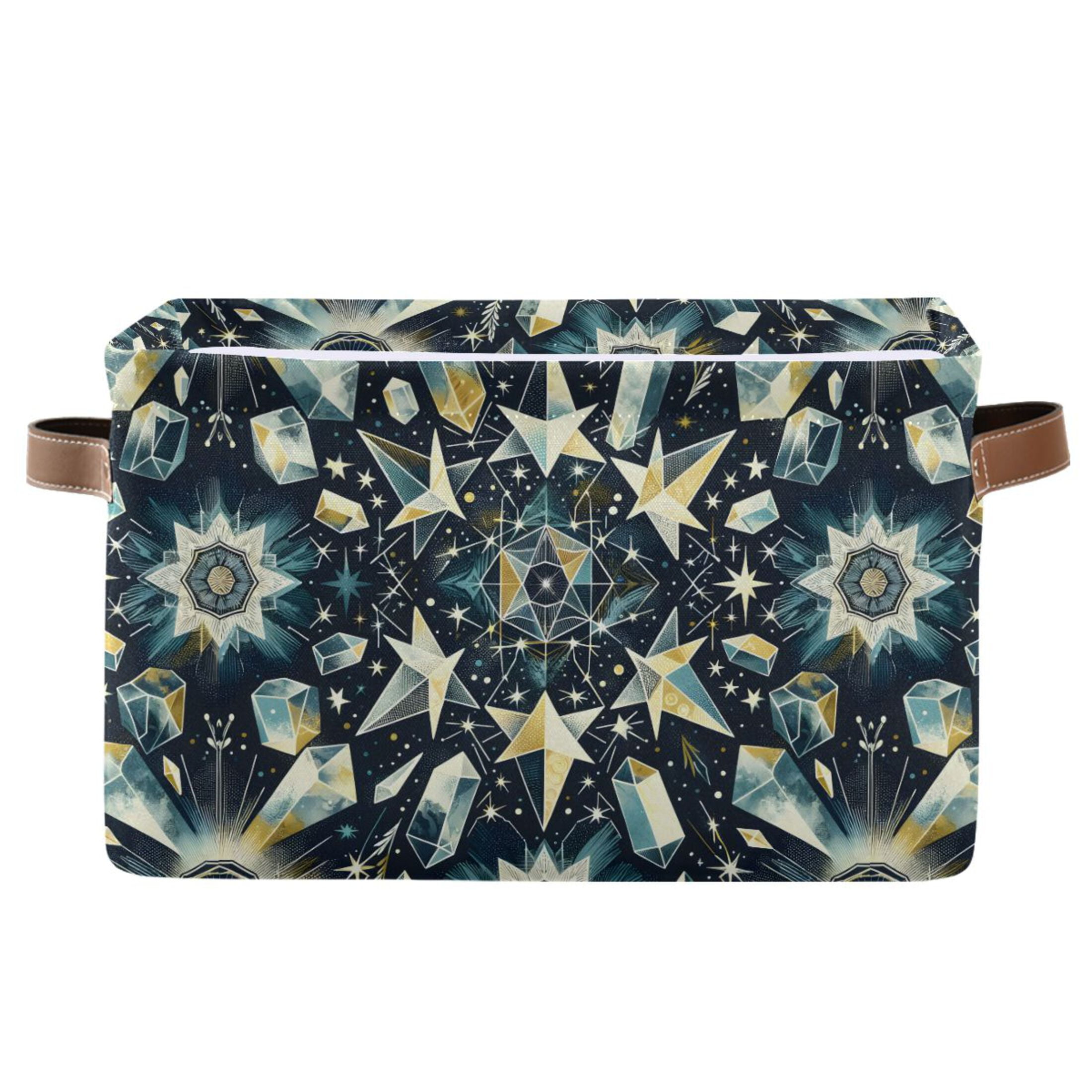 Celestial Stars Crystals Storage Bins with Handle Fabric Organizer ...